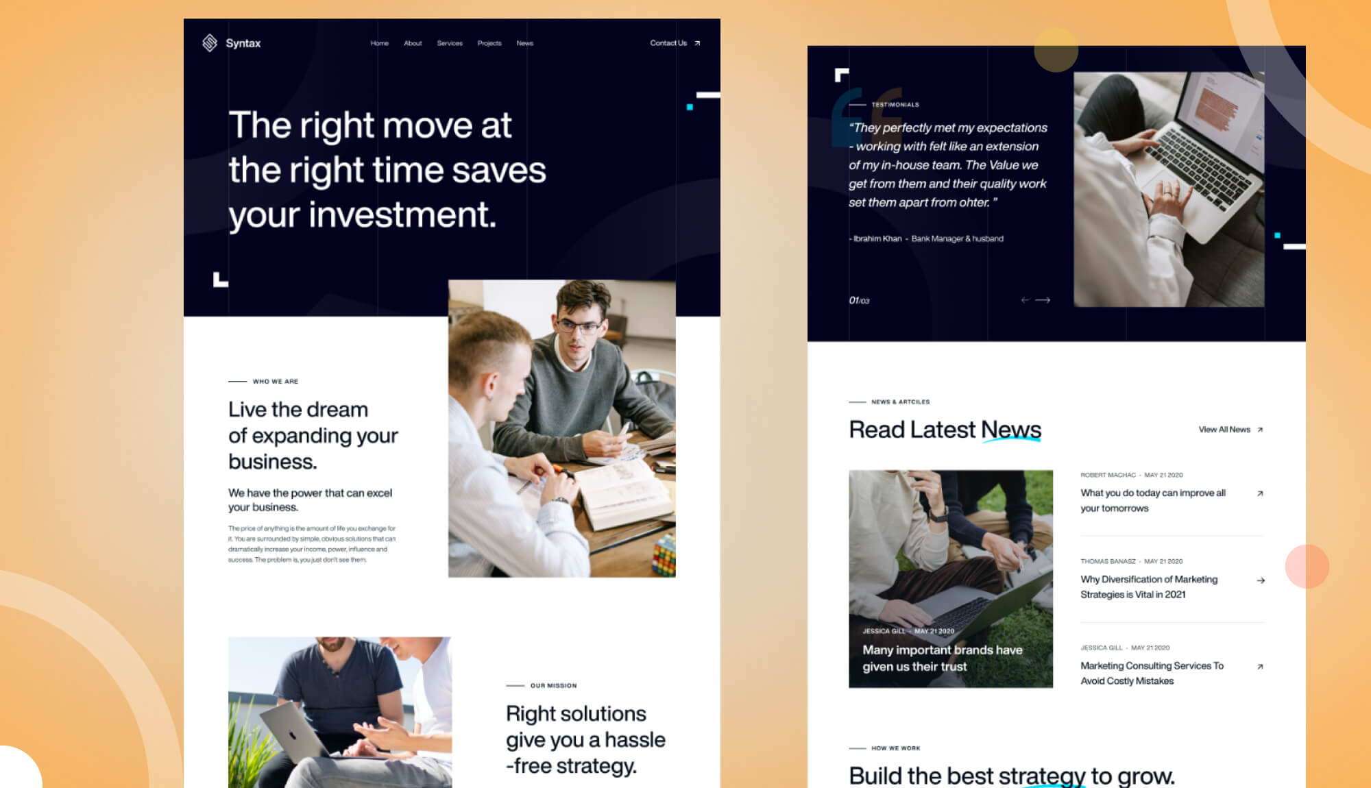 Syntax - Consultancy Firm Website Home Page | Templately
