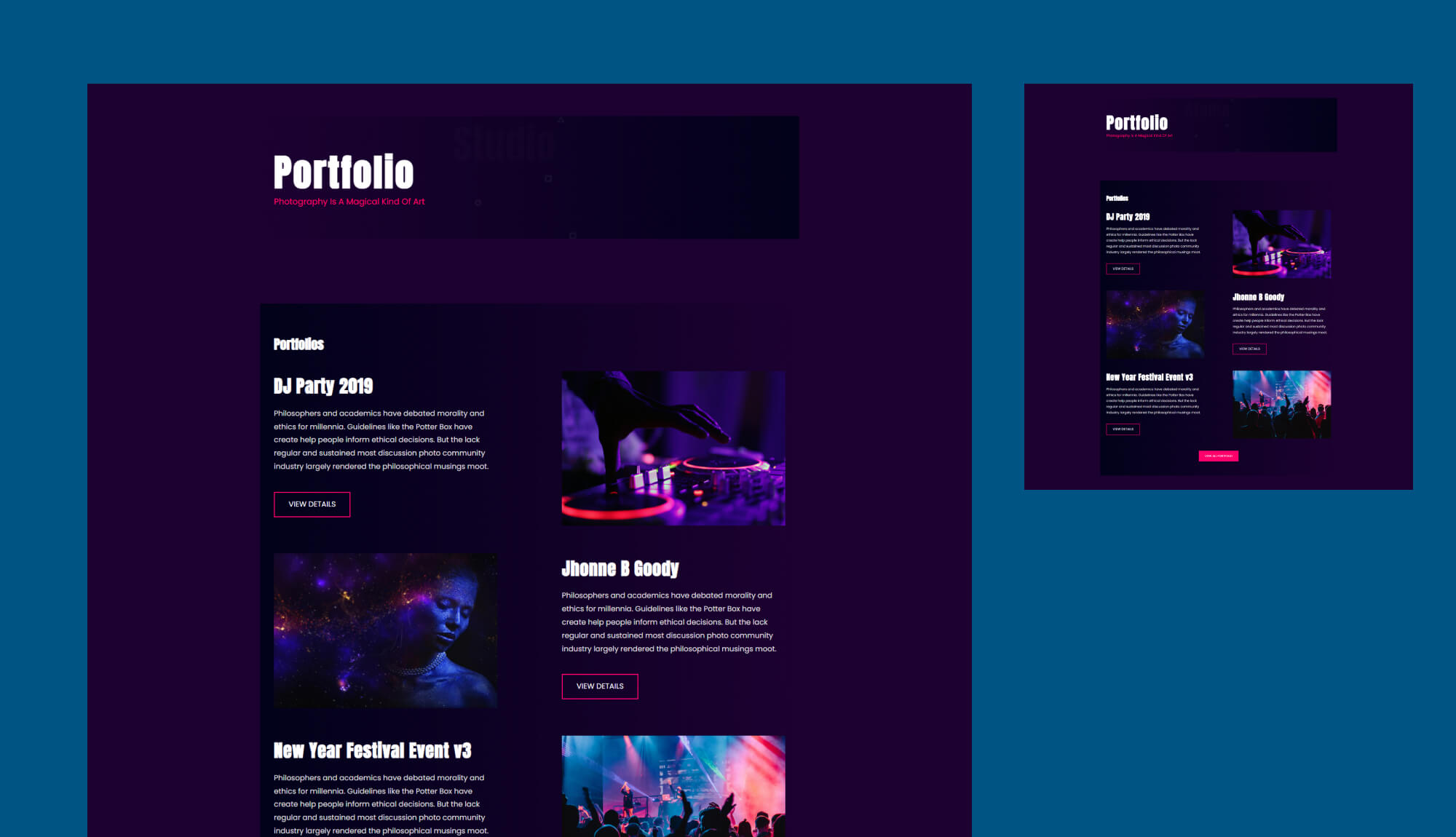 PhotoSpark - Photography Website Template For Gutenberg Portfolio Page ...