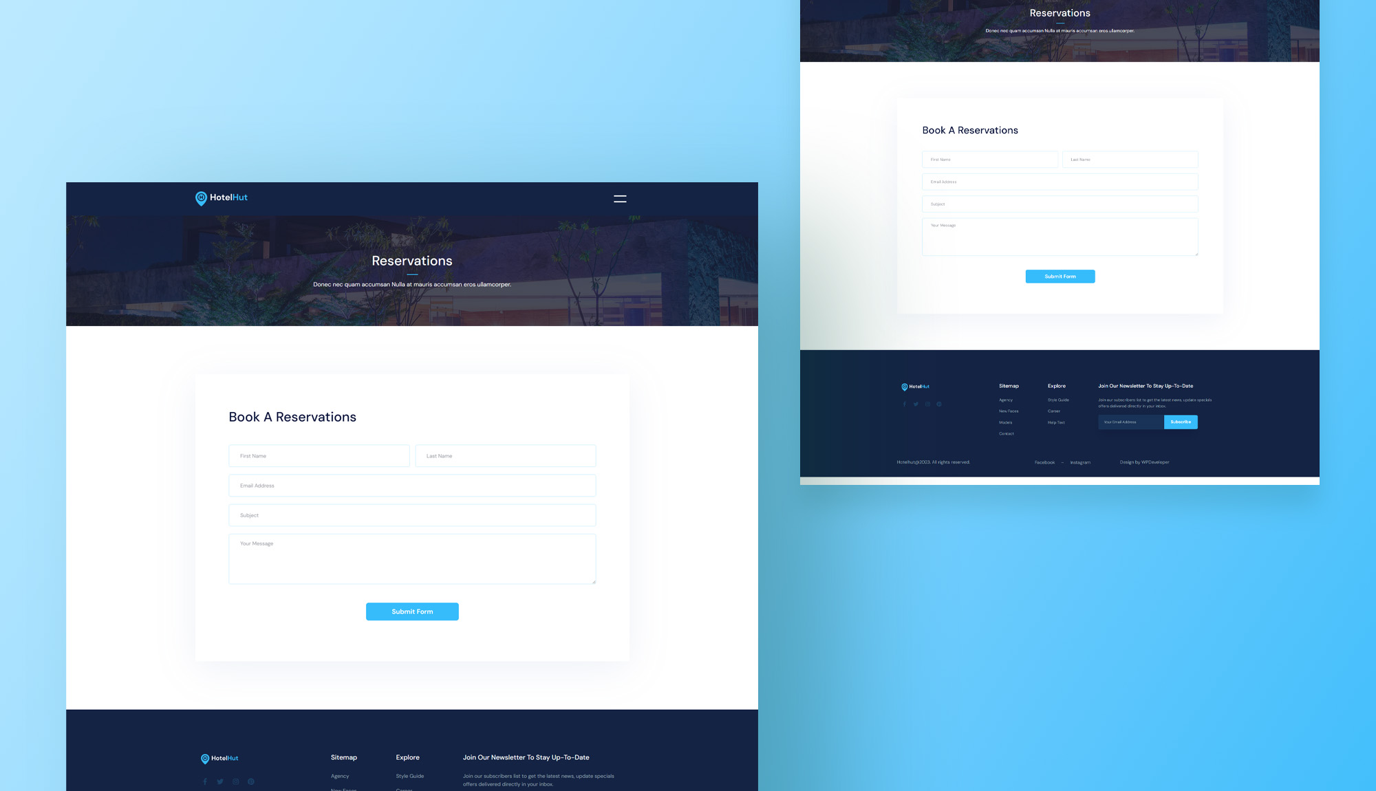 HotelHut - Hotel Booking Website Template for Gutenberg Reservation ...