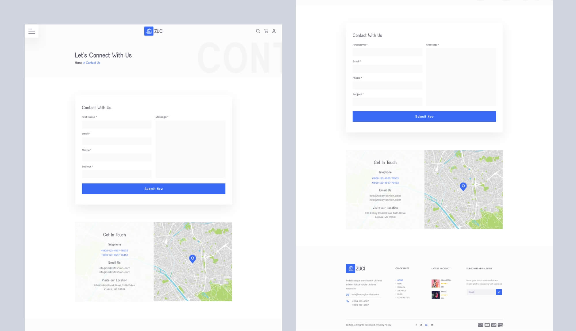 EleCommerce E-commerce Contact Page | Templately