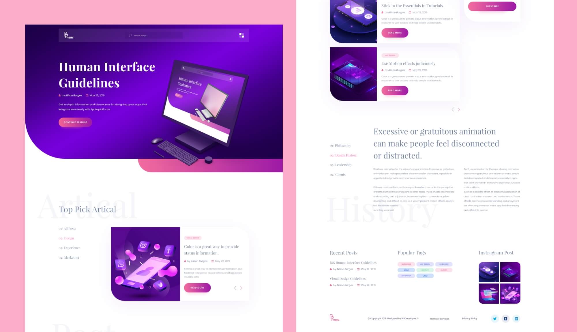 BlogDrip Colorful Blog Template Homepage | Templately