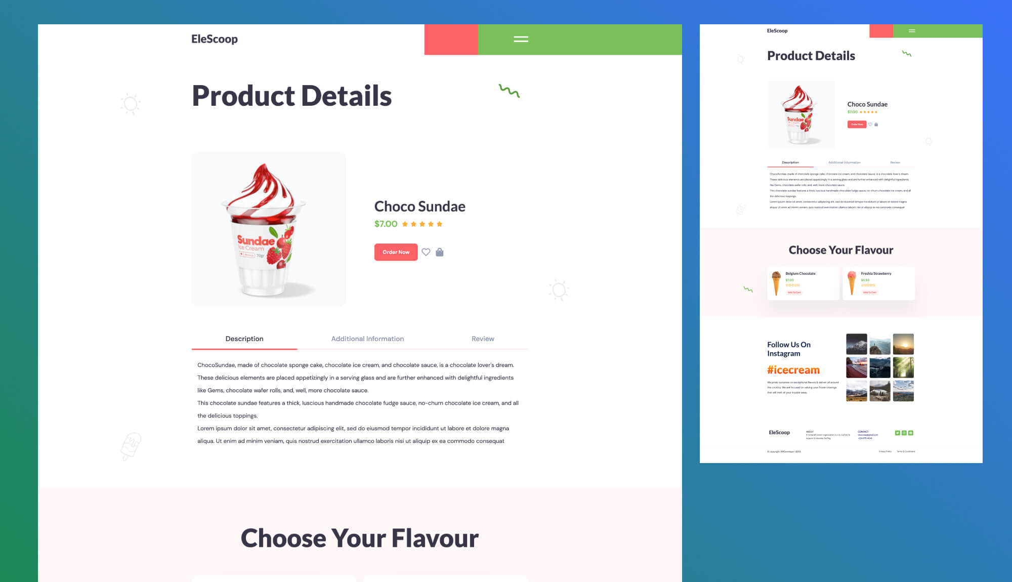 EleScoop - Ice Cream Website Template For Elementor Product Details ...