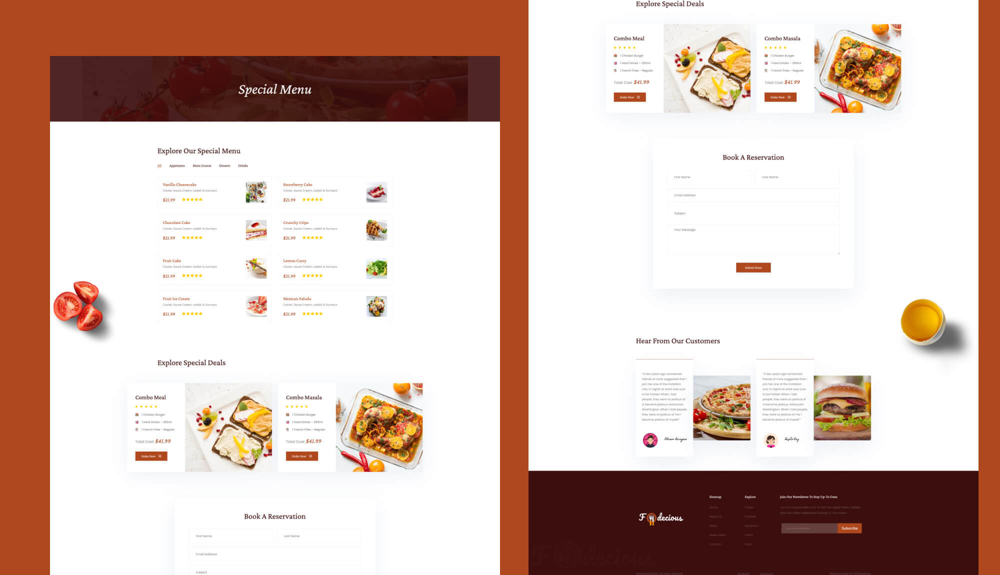 Foodiecious - Restaurant Website Template For Gutenberg Menu Page ...