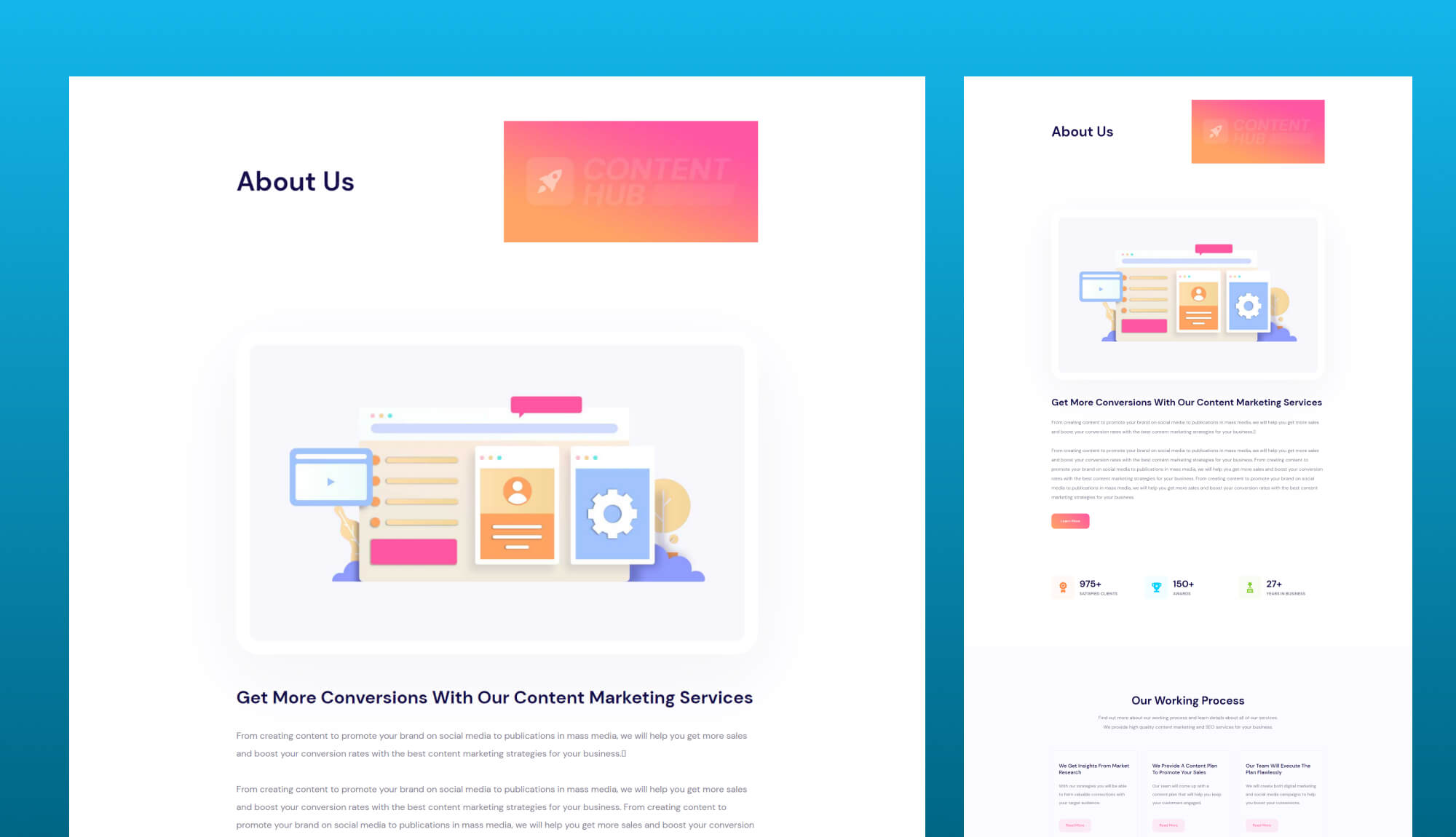 Content Hub - Gutenberg Content Marketing Agency Template About Page ...