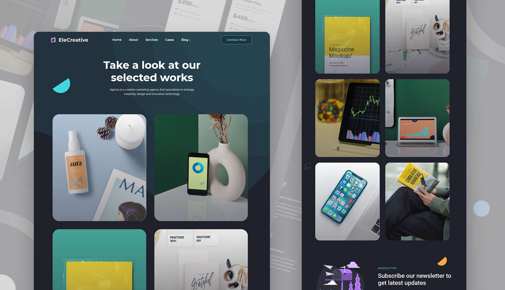 EleCreative Creative Agency Website Template Cases Page | Templately