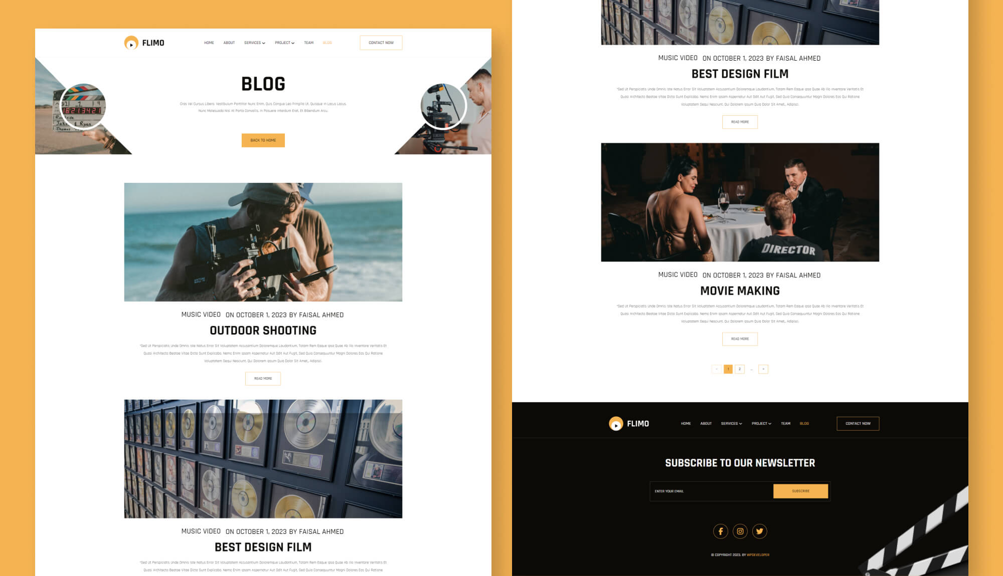 Flimo - Flimo - Film Production House Gutenberg Website Template Blog Page | Templately