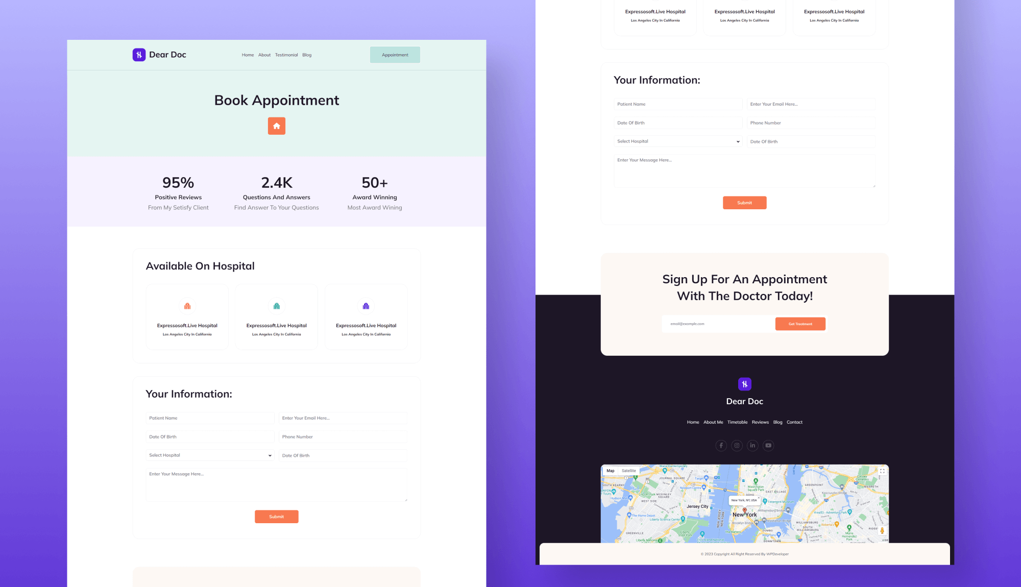 Dear Doc - Personal Gutenberg Website Template For Doctors Appointment ...