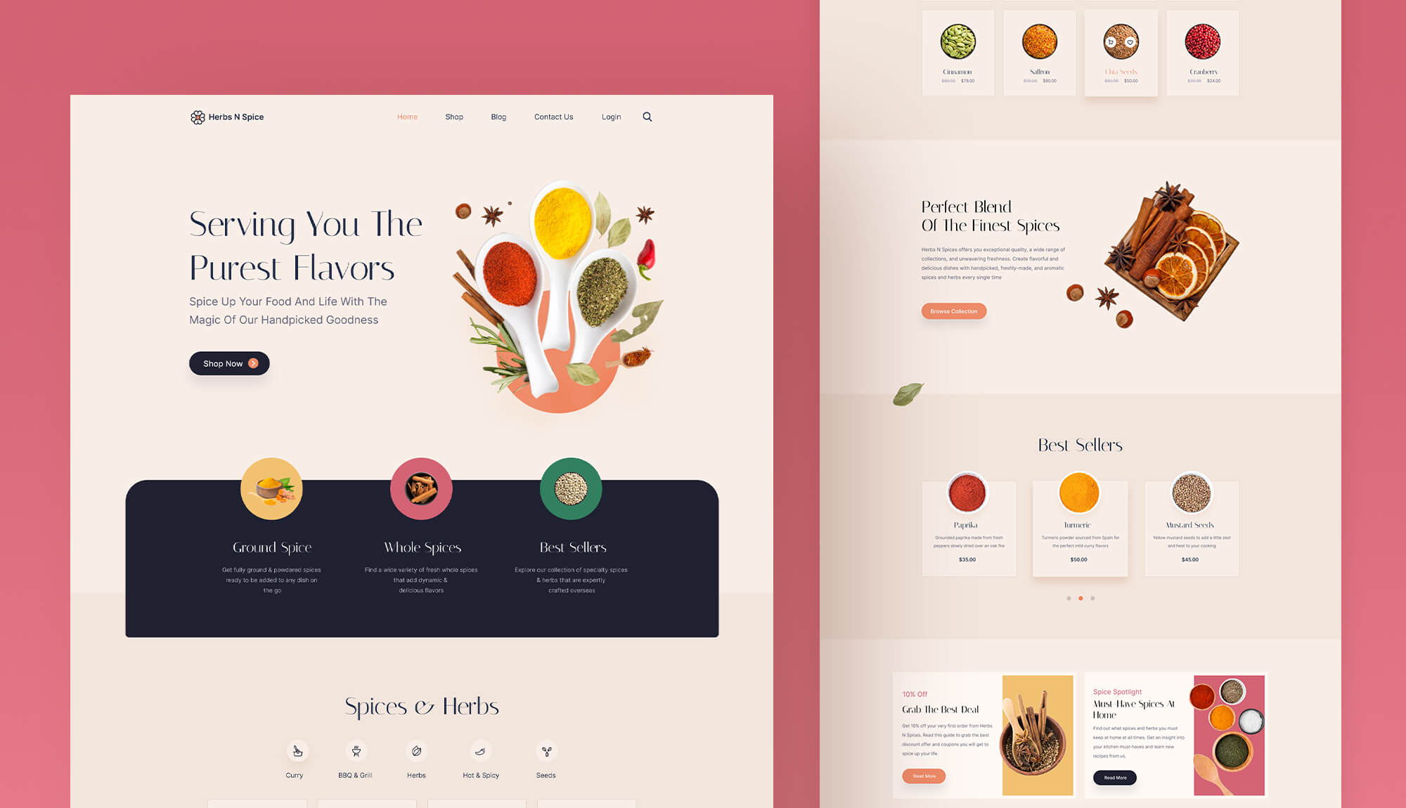 Herbs N Spice - Spice Shop Website Template Home Page | Templately
