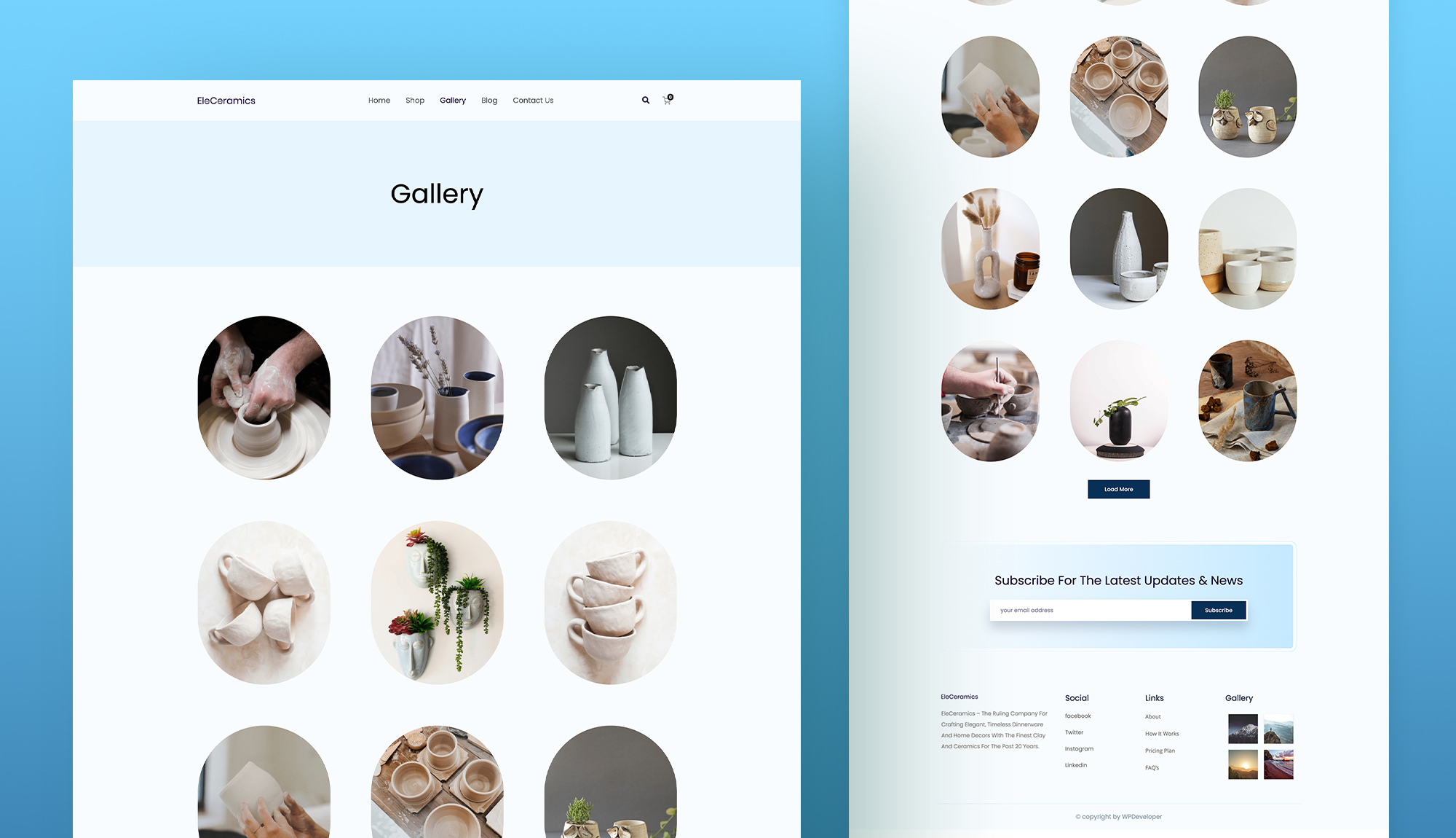 EleCeramics - Ceramic Website Template For Gutenberg Gallery Page ...