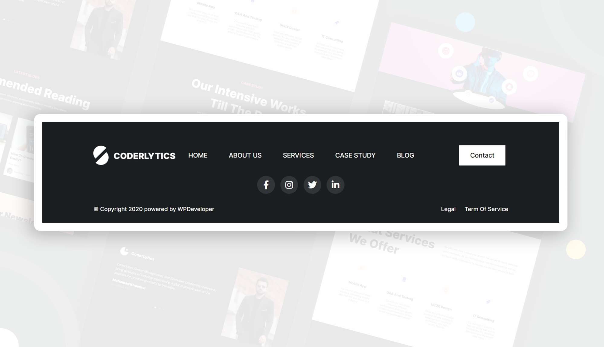 Coderlytics - Software Company Website Footer | Templately