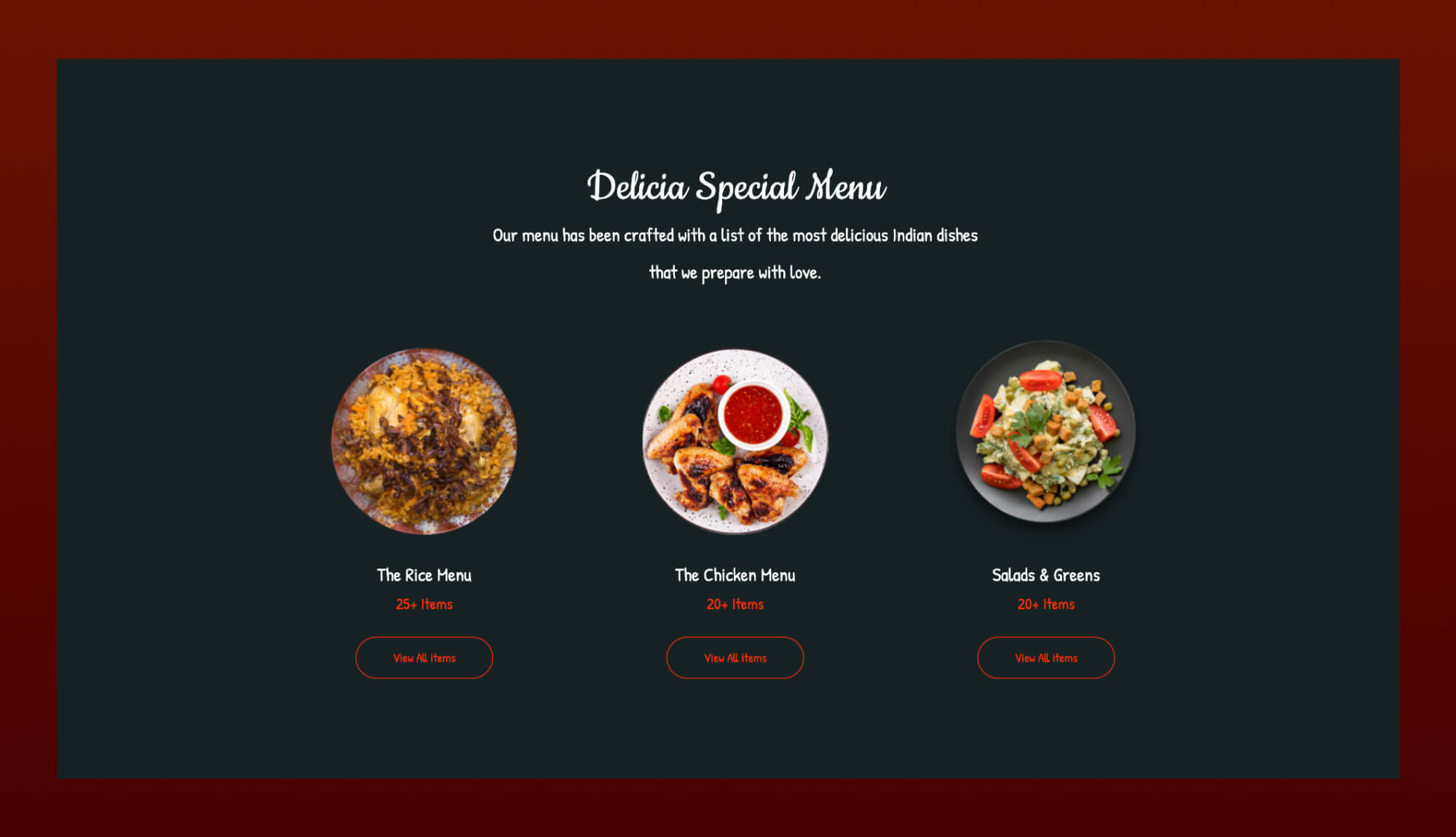 Desilicious - Indian Restaurant Template For Elementor Menu With Food ...