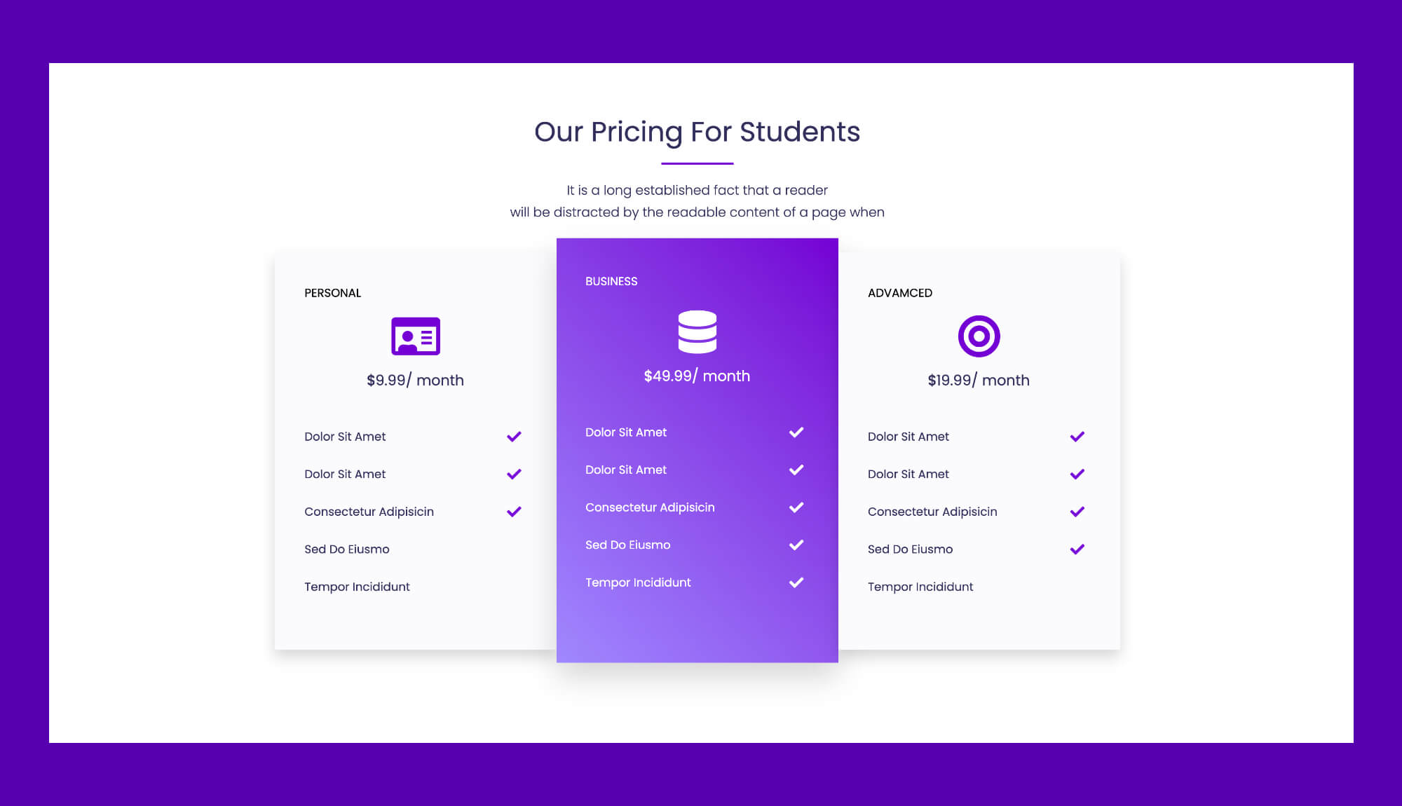 SaaS Starter Website Template For Gutenberg Student Pricing Section | Templately