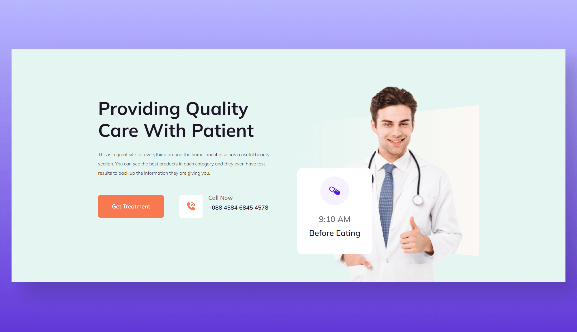 Dear Doc - Personal Gutenberg Website Template For Doctors Hero Section | Templately