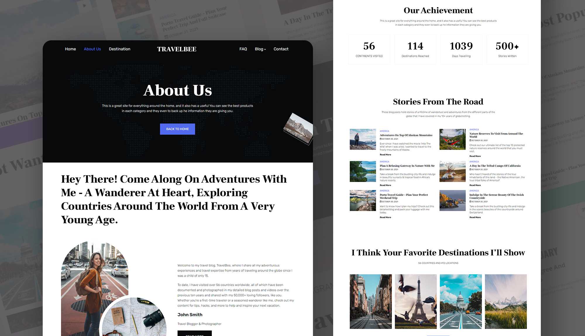 TravelBee - Travel Blog Website Template About Page | Templately