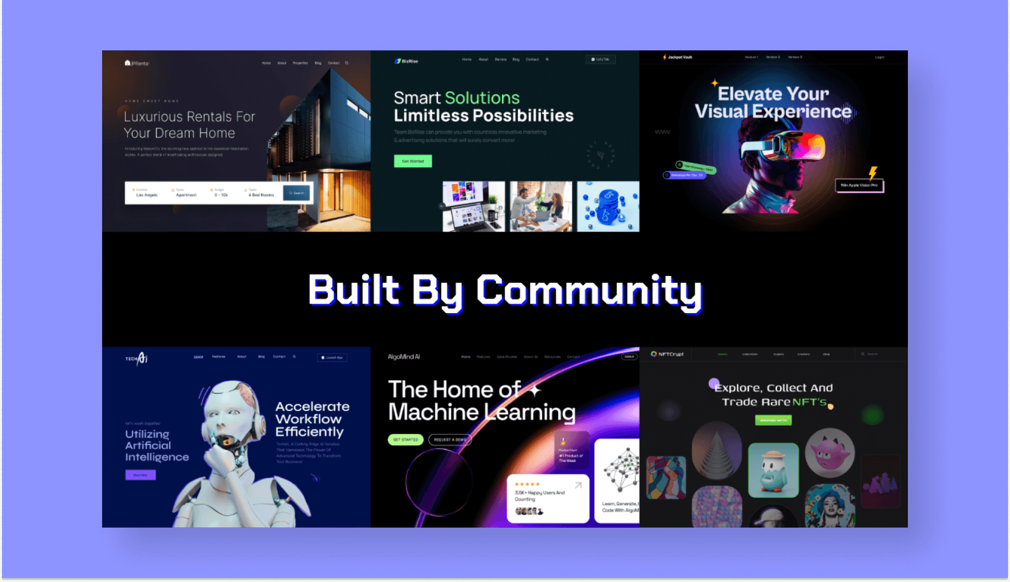 NooCodeHub - No Code Community Website Template Slider Section | Templately