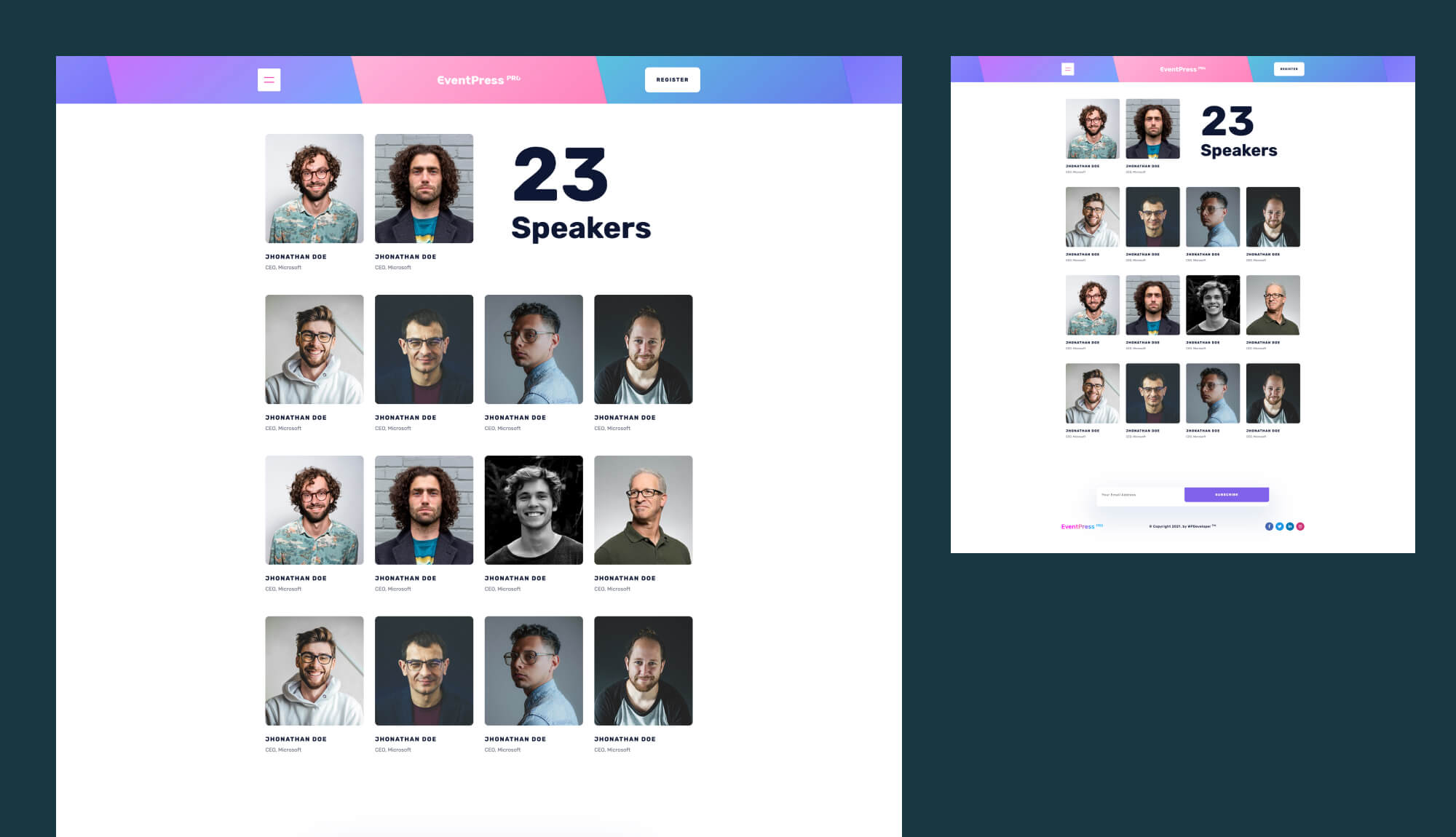EventPress Pro - Conference Website Template For Gutenberg Speakers ...