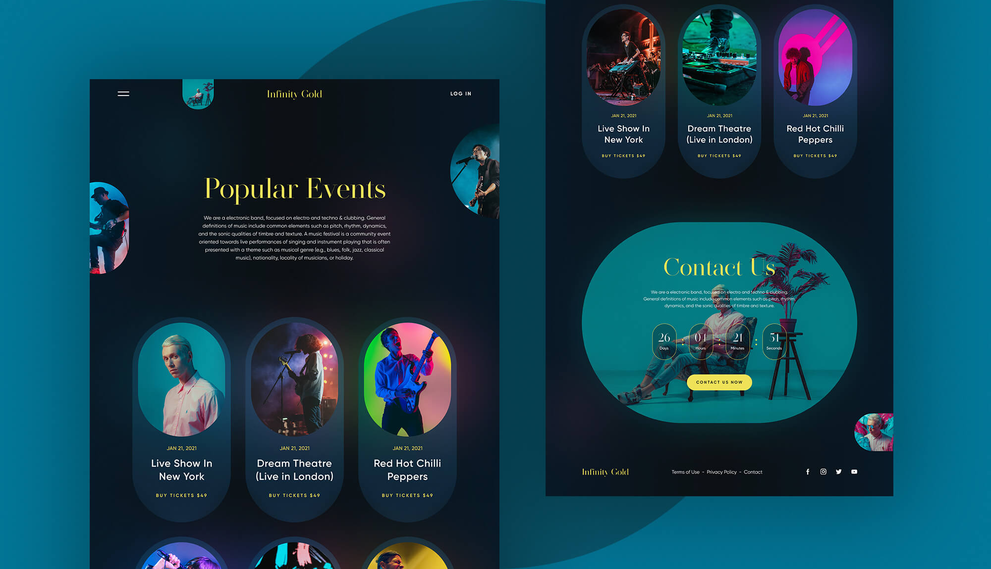 Infinity Gold - New Year Party Website Template | Templately