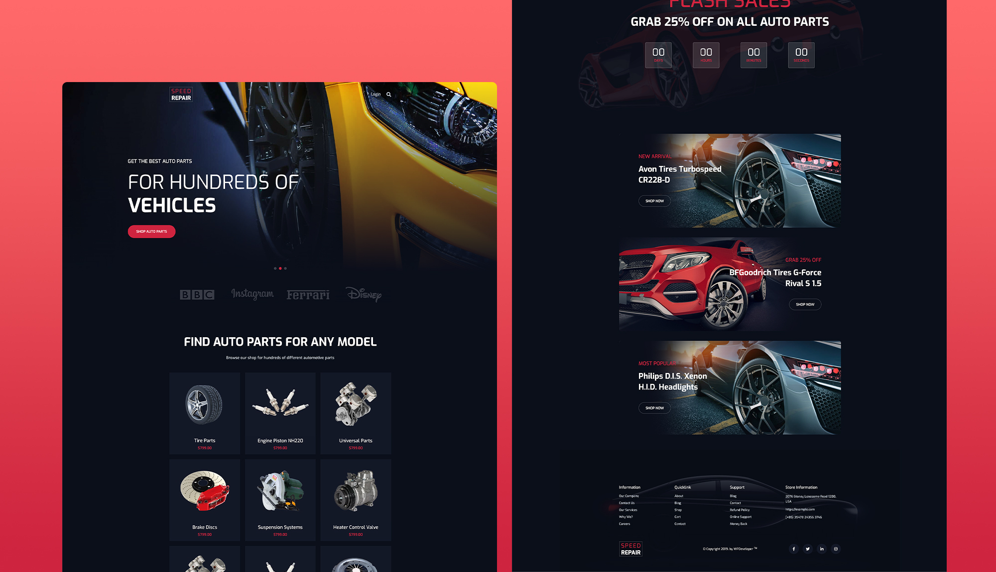 Speed Repair - Auto Parts Shop Website | Templately
