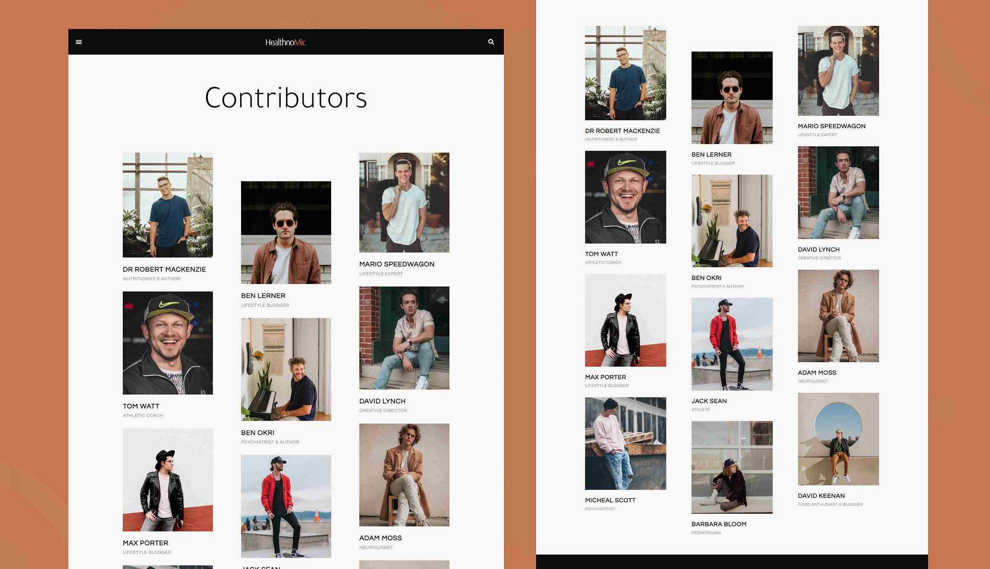 Healthnomic - Health Magazine Website Template Contributors Page ...