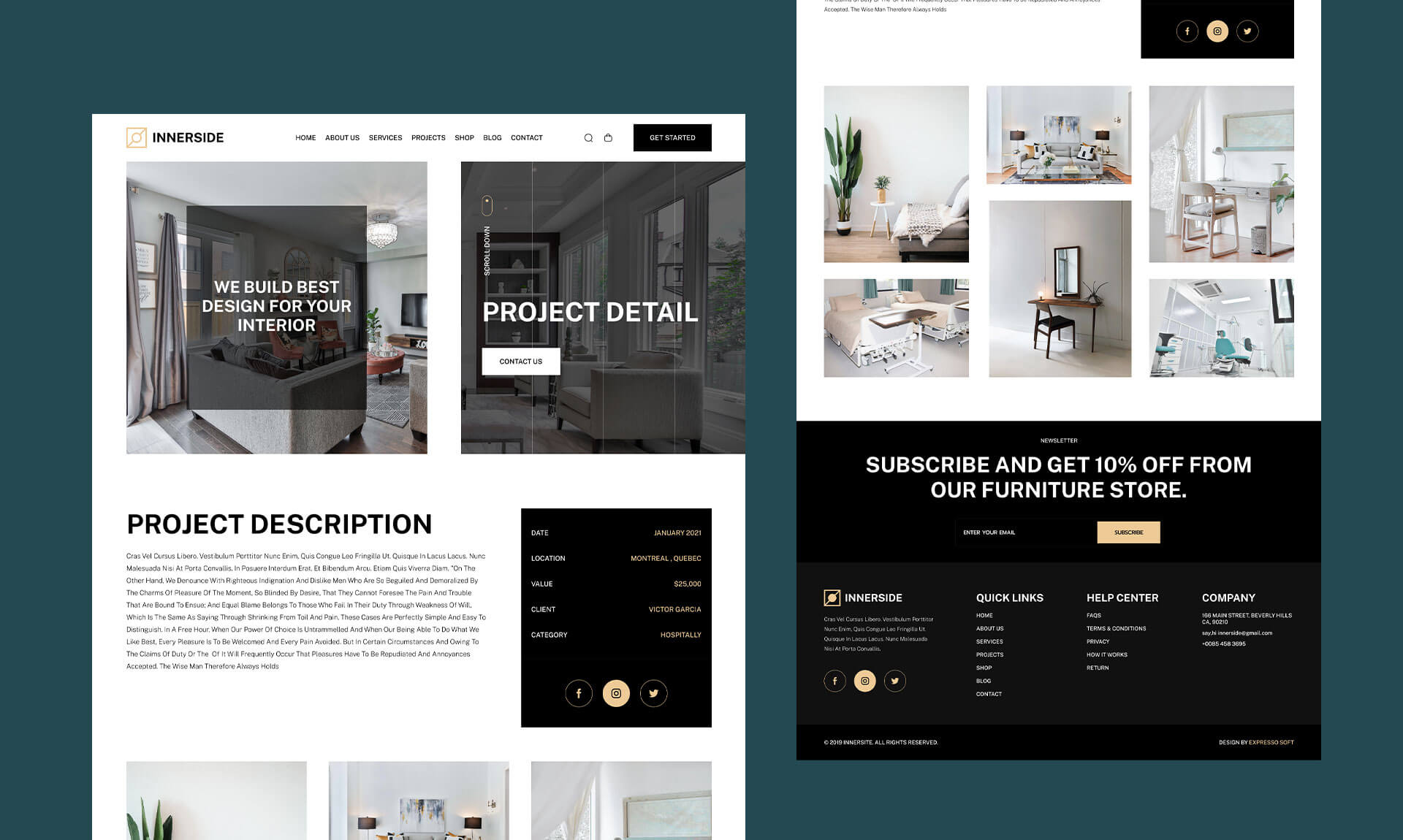 InnerSide - Interior Design Website Template Project Details Page ...