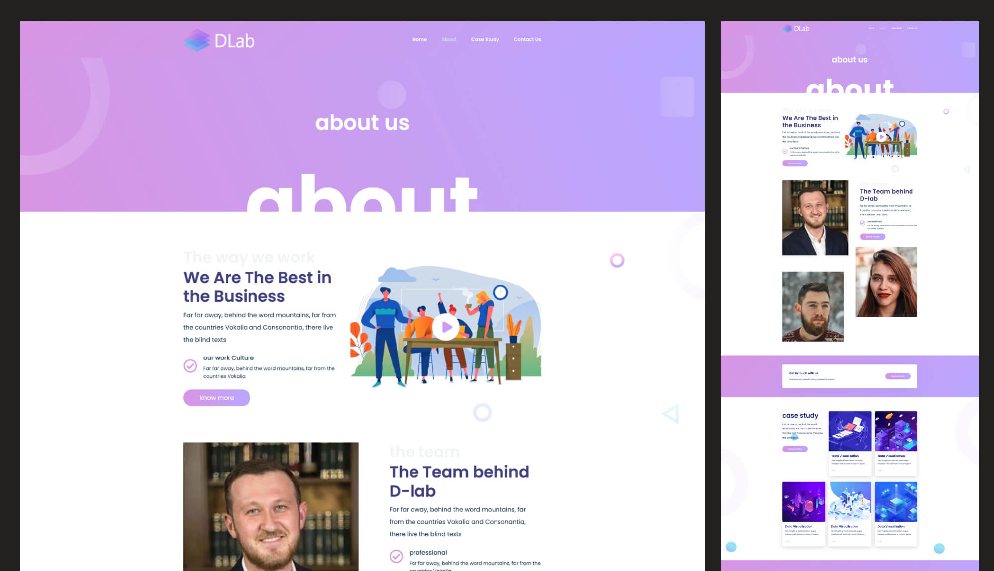 Dlab - Digital Agency Website Template For Gutenberg About Page | Templately