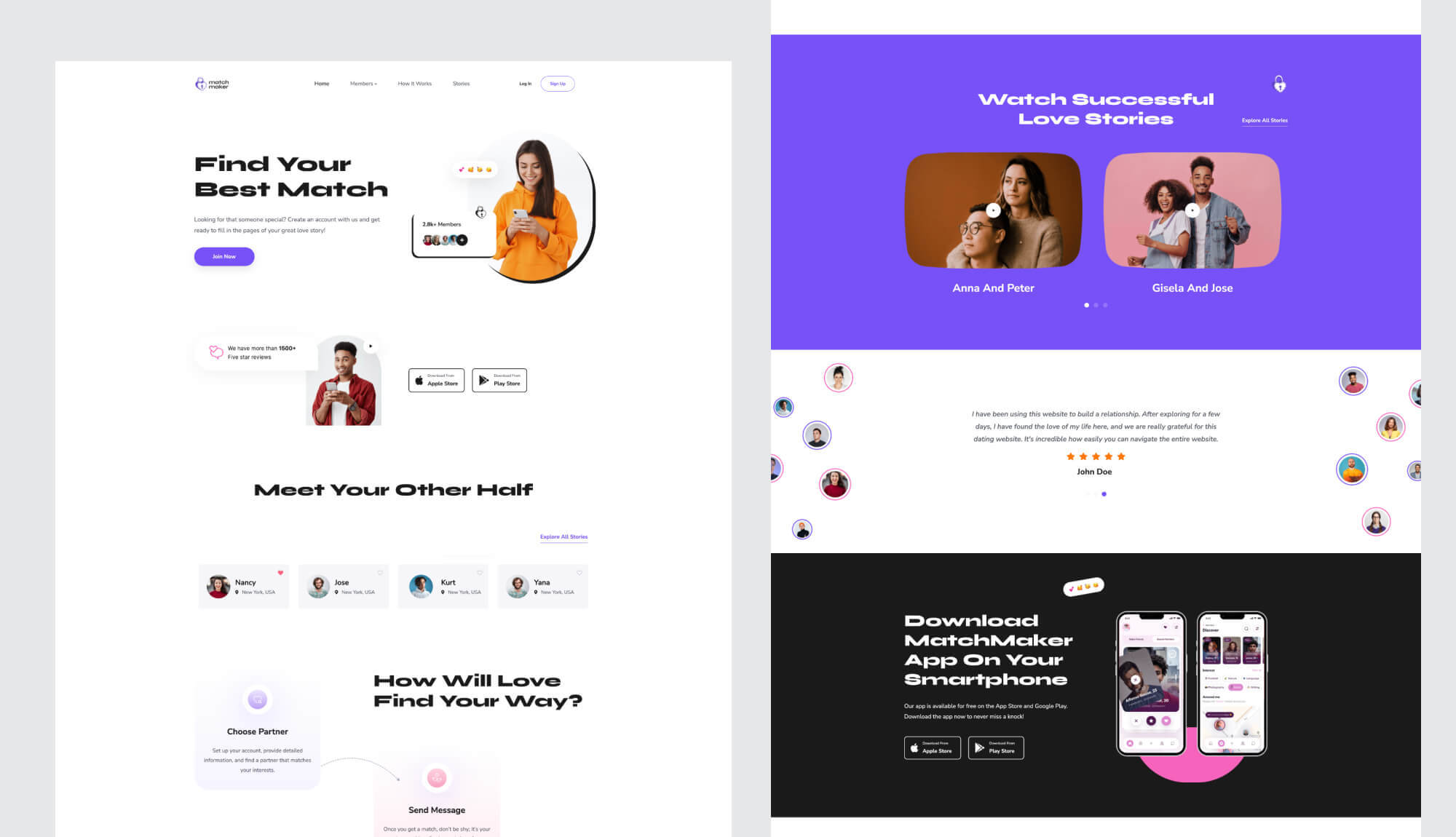 MatchMaker - Dating Website Template For Gutenberg Home Page ...