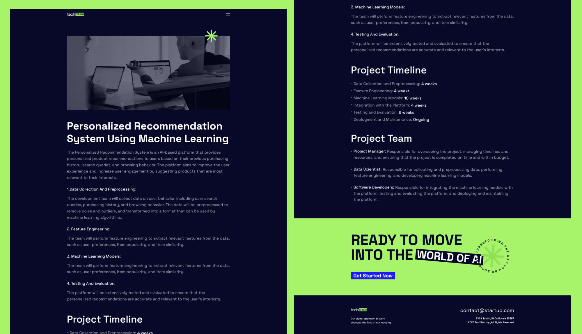 techCRUSH - Tech Startup Template For Gutenberg Project Details Page ...