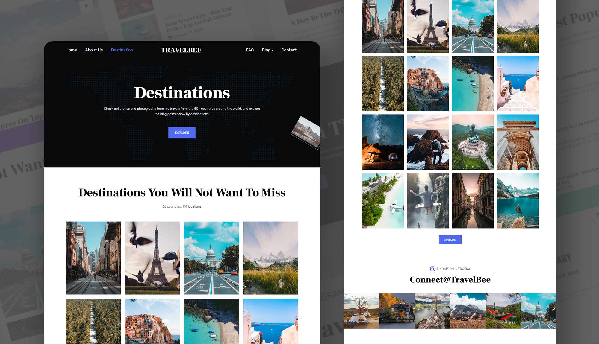 TravelBee - Travel Blog Website Template Destination Page | Templately