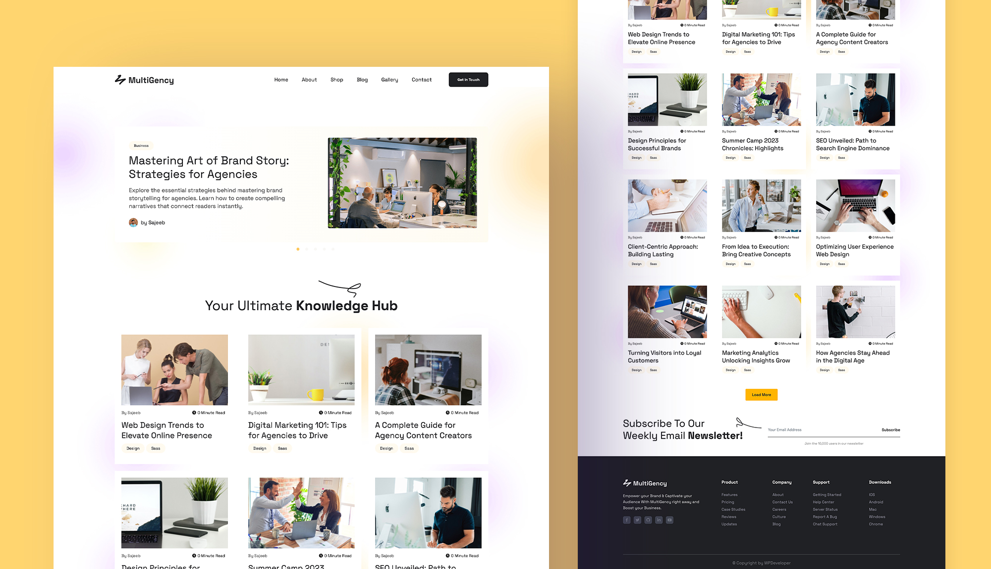MultiGency - Multipurpose Website Template For Gutenberg Blog Page ...