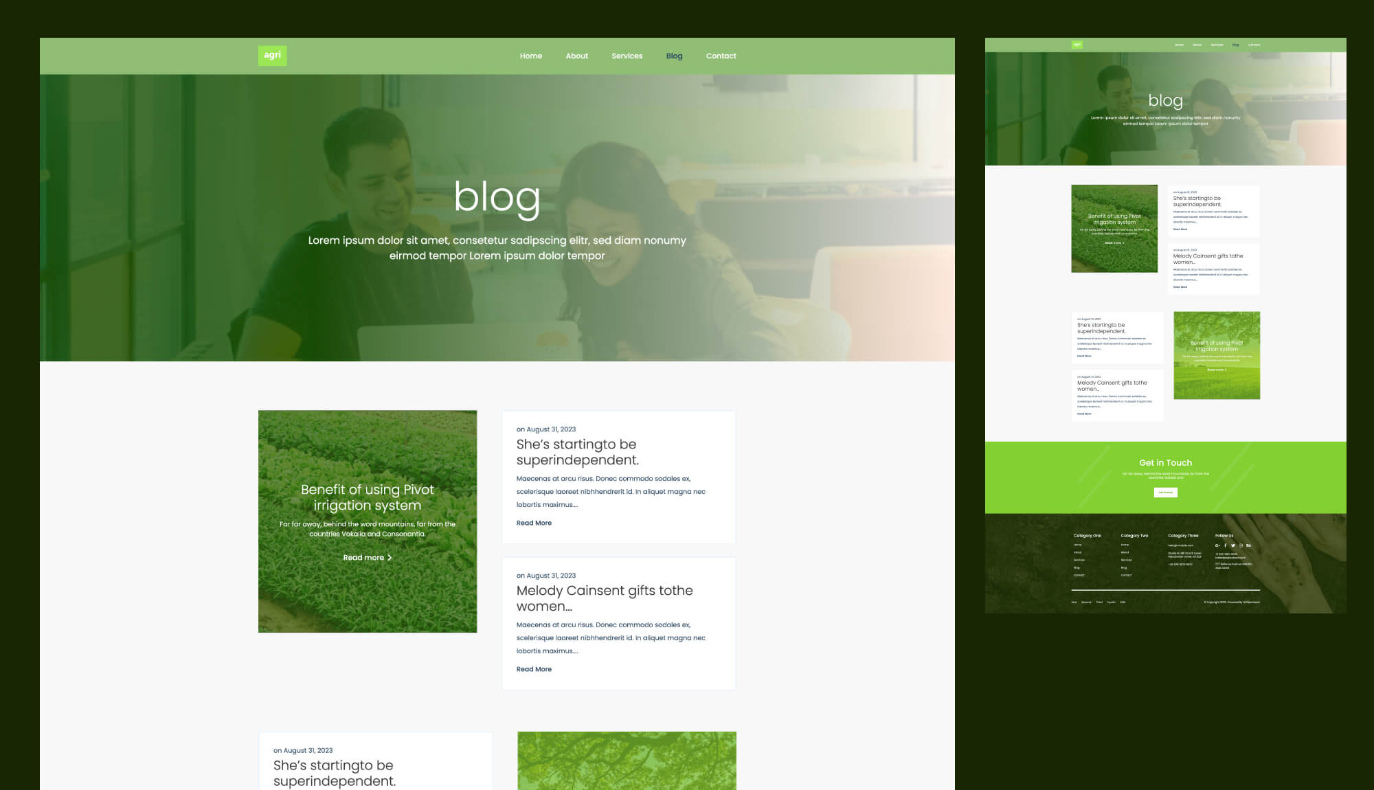 AgriTech - Agricultural Website Template For Gutenberg Blog Page ...