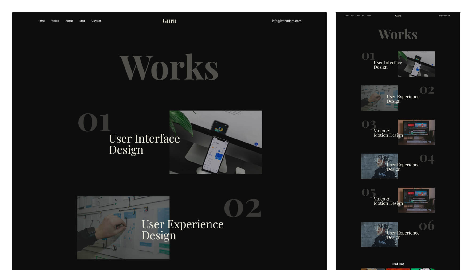 Guru - Freelance Website Template For Gutenberg Works Page | Templately