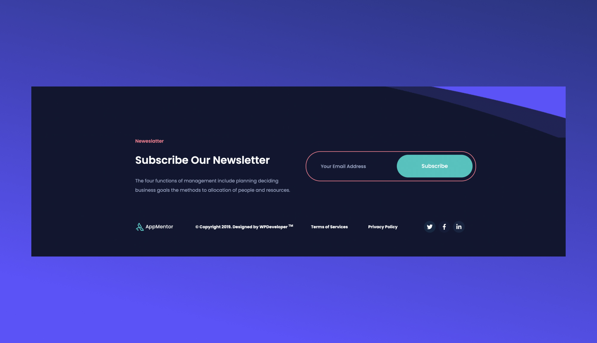 AppMentor - App Landing Template For Gutenberg Footer Section | Templately