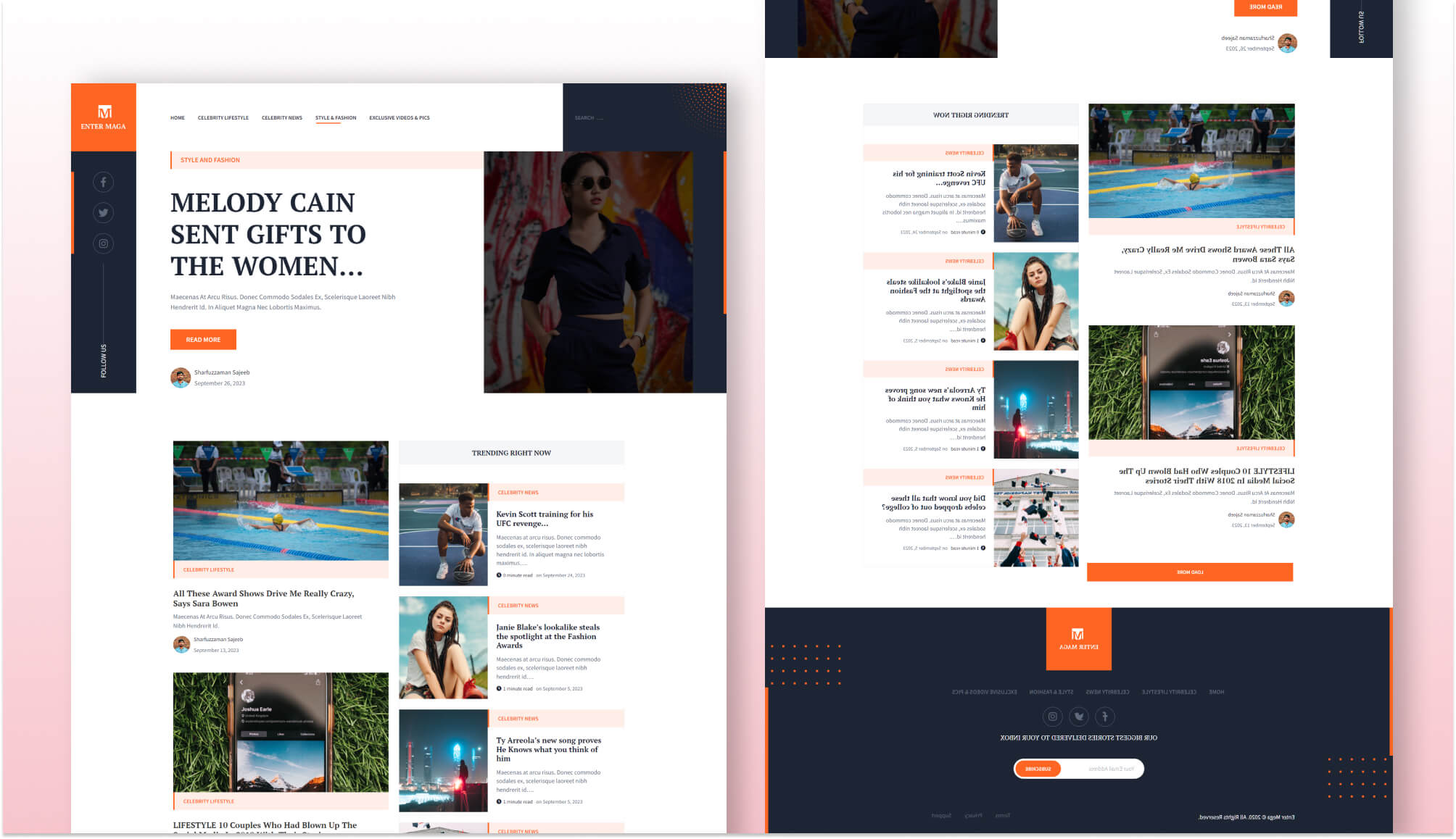 Enter Mega - Entertainment Magazine Website Template For Gutenberg ...