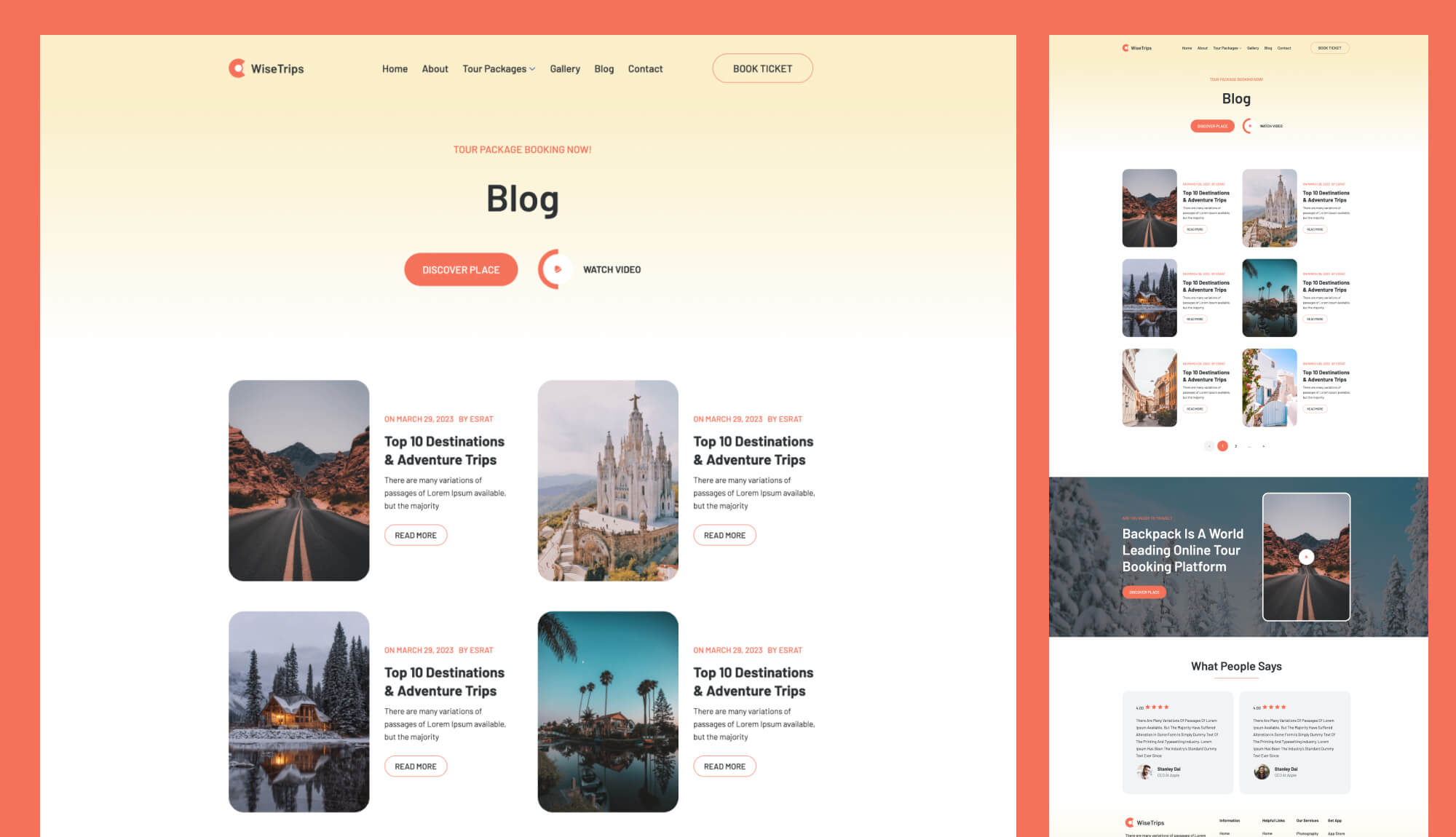 WiseTrips - Travel Agency Template For Gutenberg Blog Page | Templately