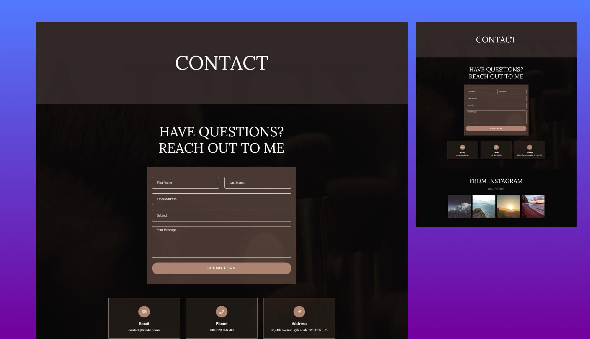 Mellafex - Makeup Artist Template Pack For Gutenberg Contact Page ...