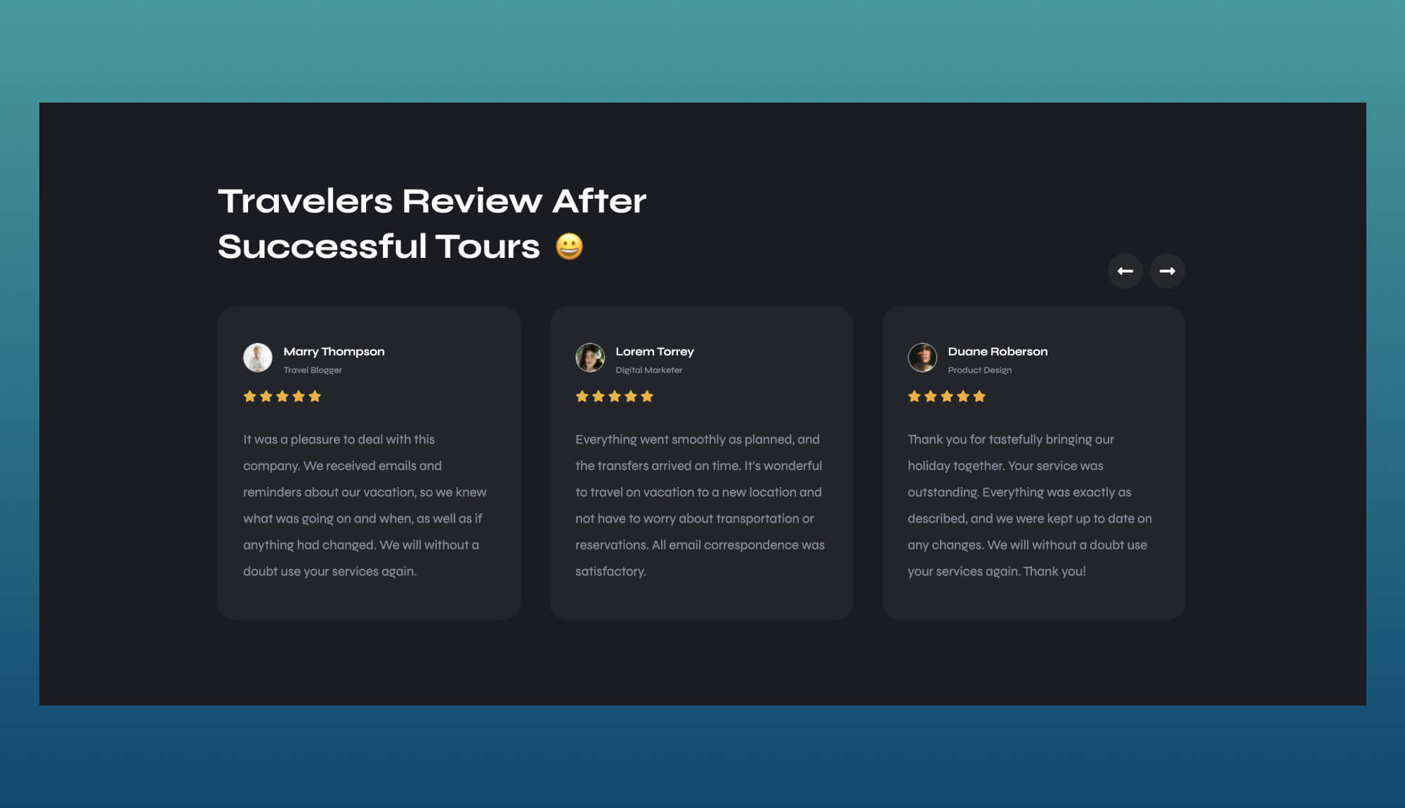 ExploreLy - Travel Agency Website For Elementor Testimonial Section ...