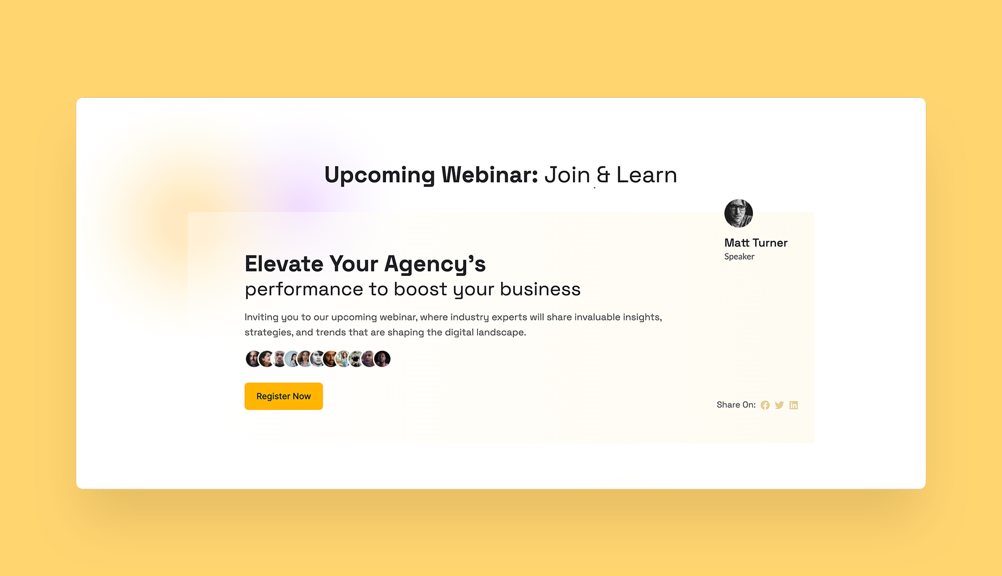 MultiGency - Multipurpose Website Template For Elementor Webinar Section | Templately