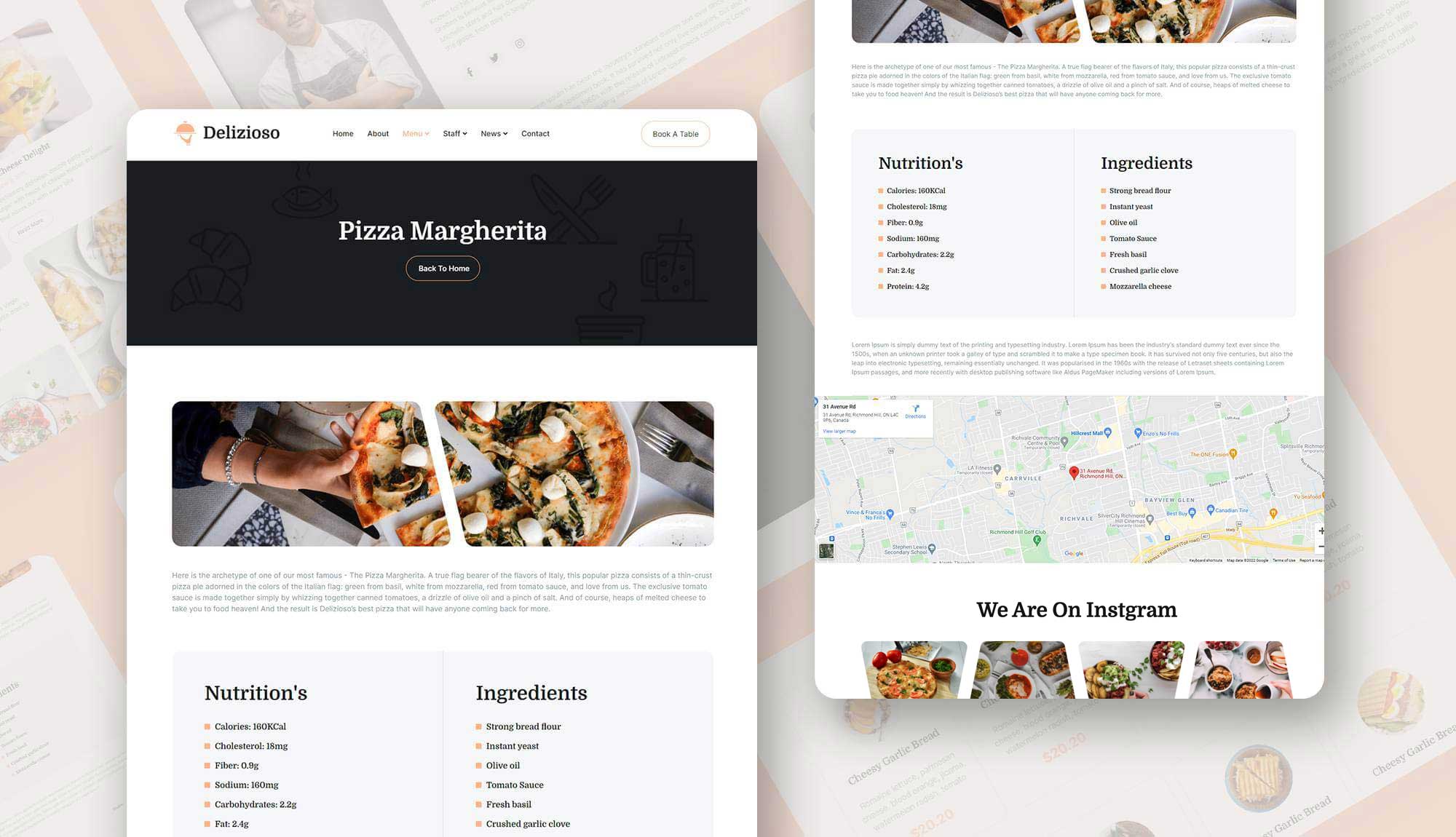 Delizioso - Italian Restaurant Website Template Food Details Page ...