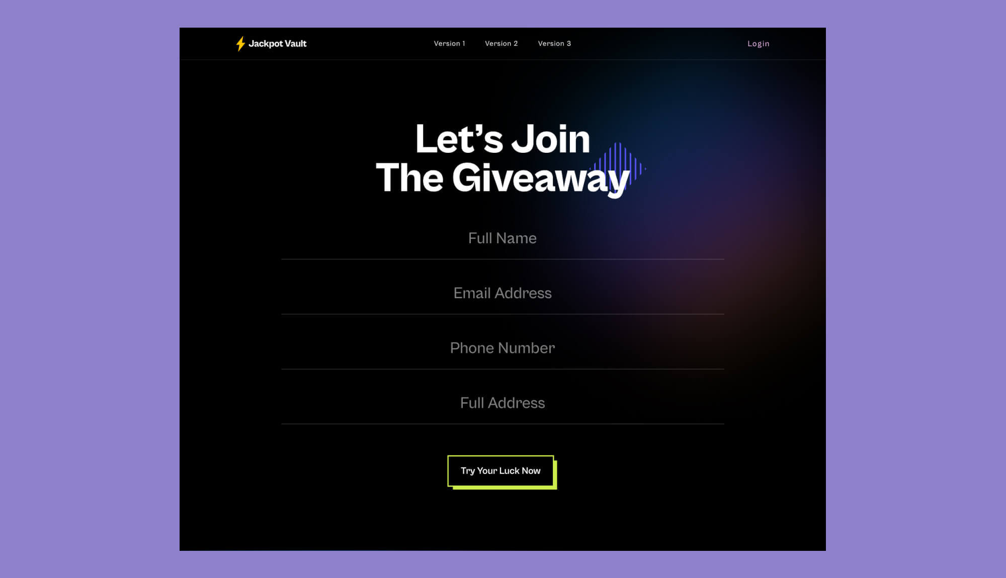 Jackpot Vault - Giveaway Page Templates For Elementor Joining Form Page ...