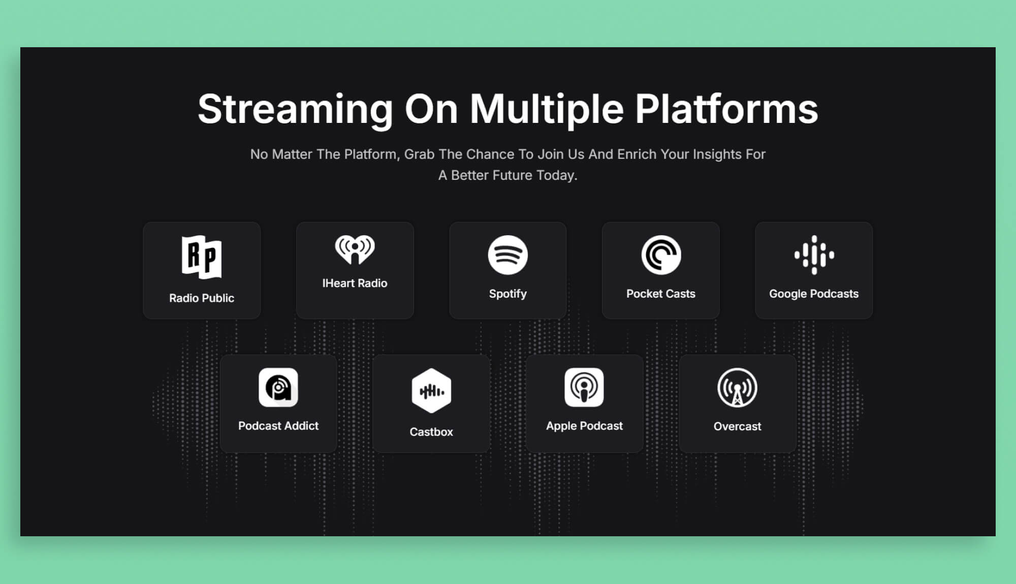 Memymic – Podcast Website Template for Elementor Platforms Section | Templately