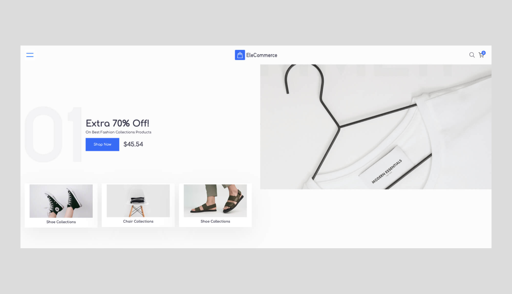 EleCommerce - eCommerce Website Template For Gutenberg Hero Section ...