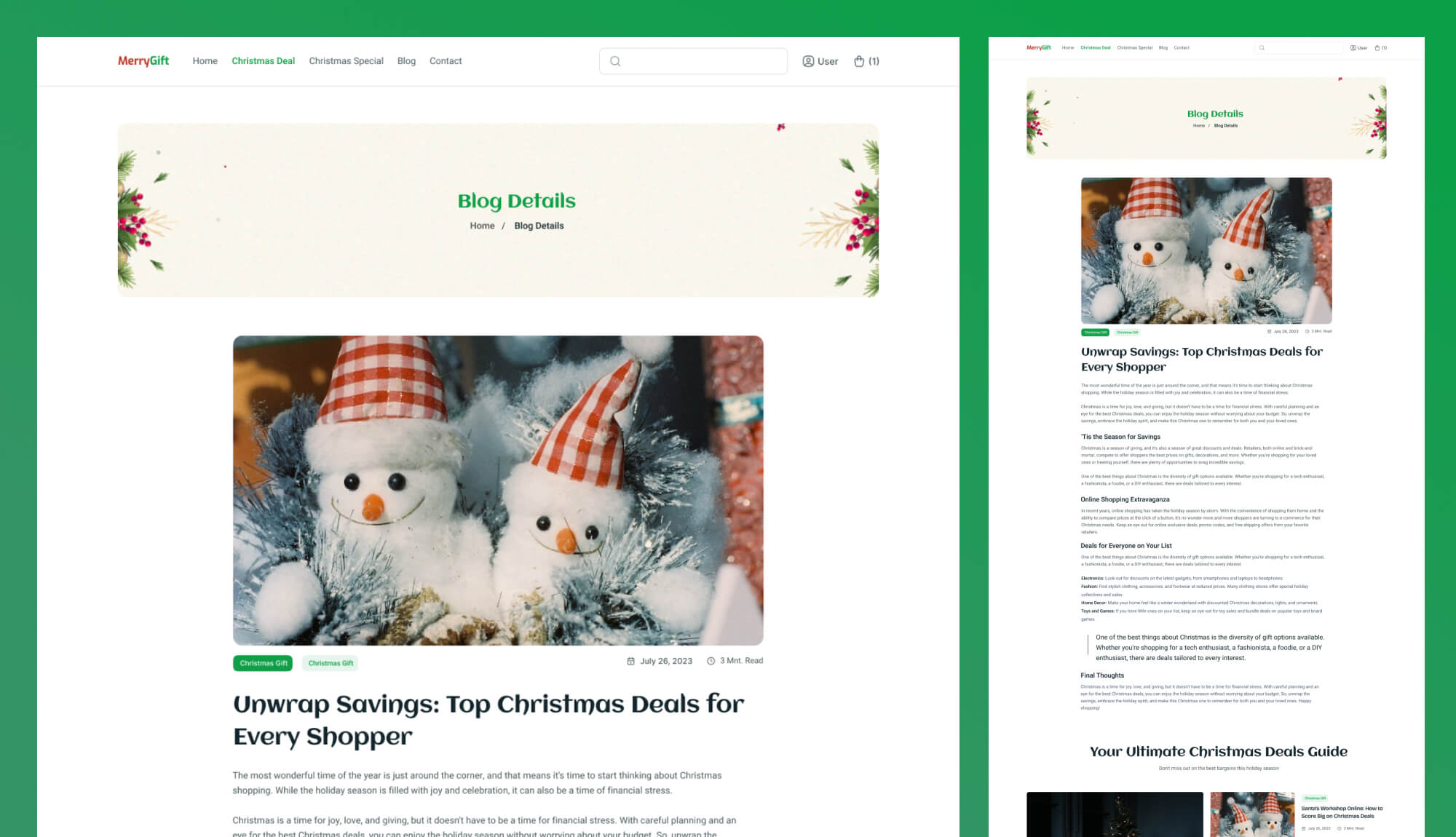 MerryGift - Christmas Website Template For Elementor Blog Details Page ...