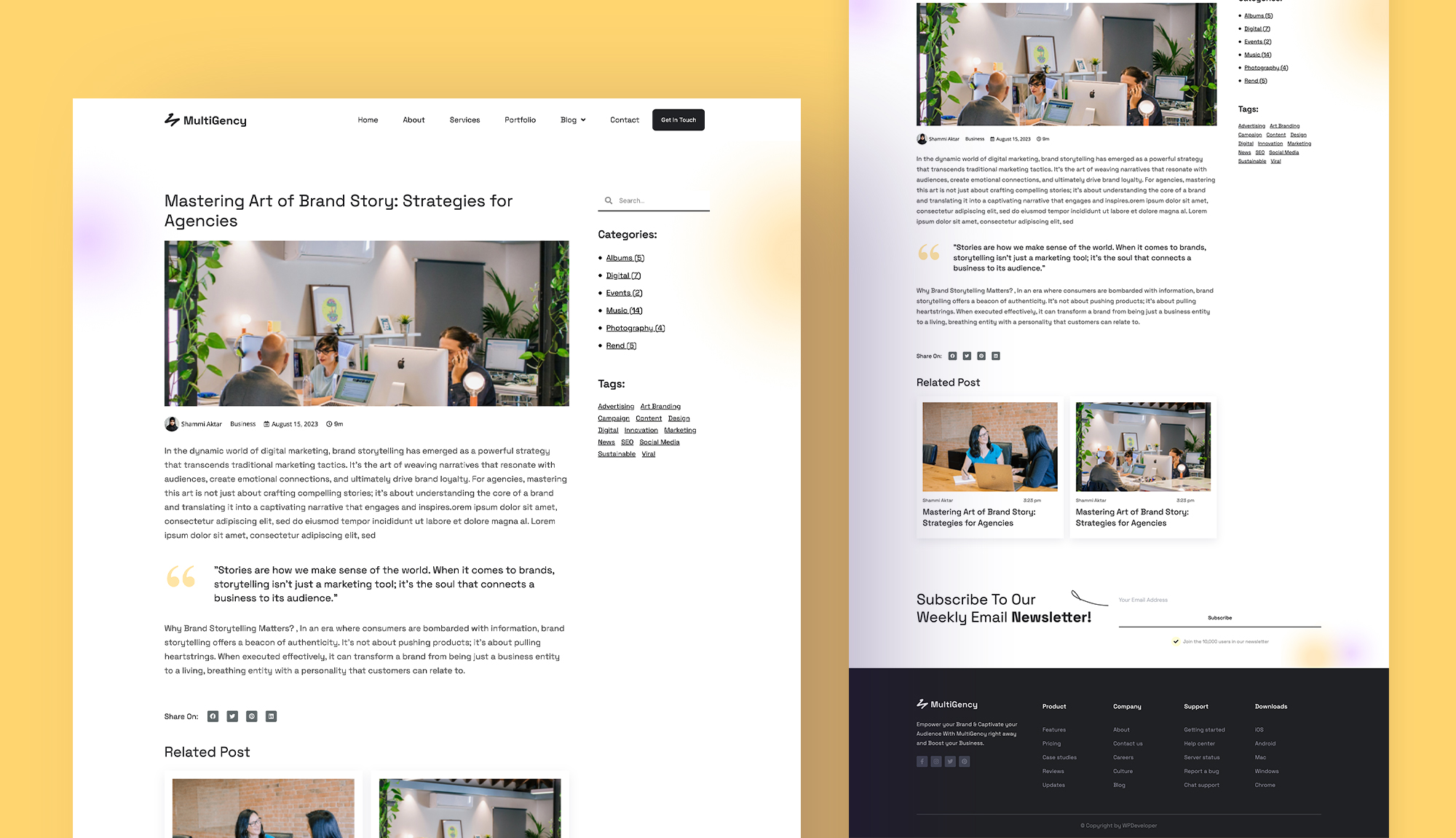 MultiGency - Multipurpose Website Template For Elementor Single Post ...