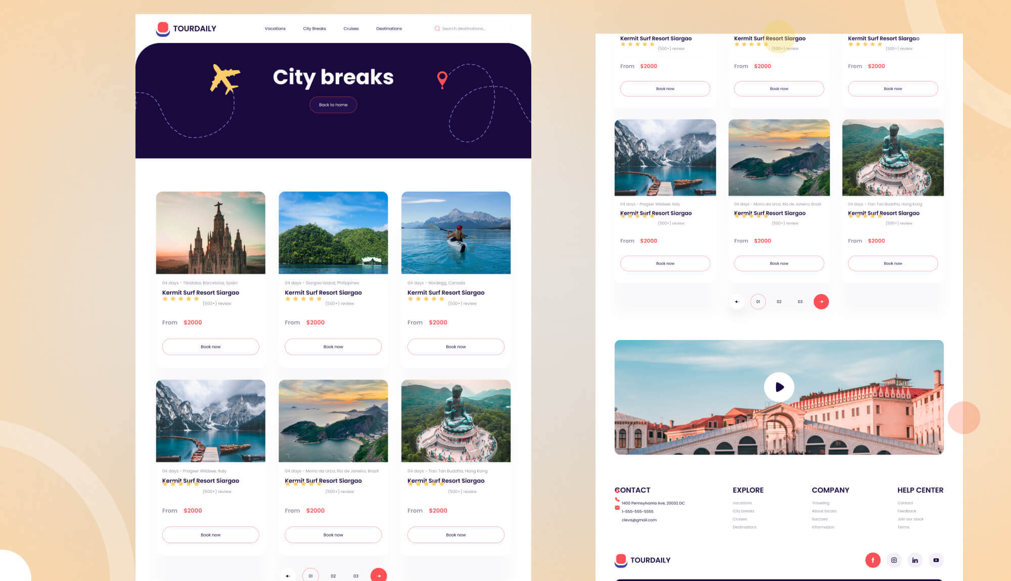 TourDaily - Travel Agency Website City Breaks Page | Templately ...