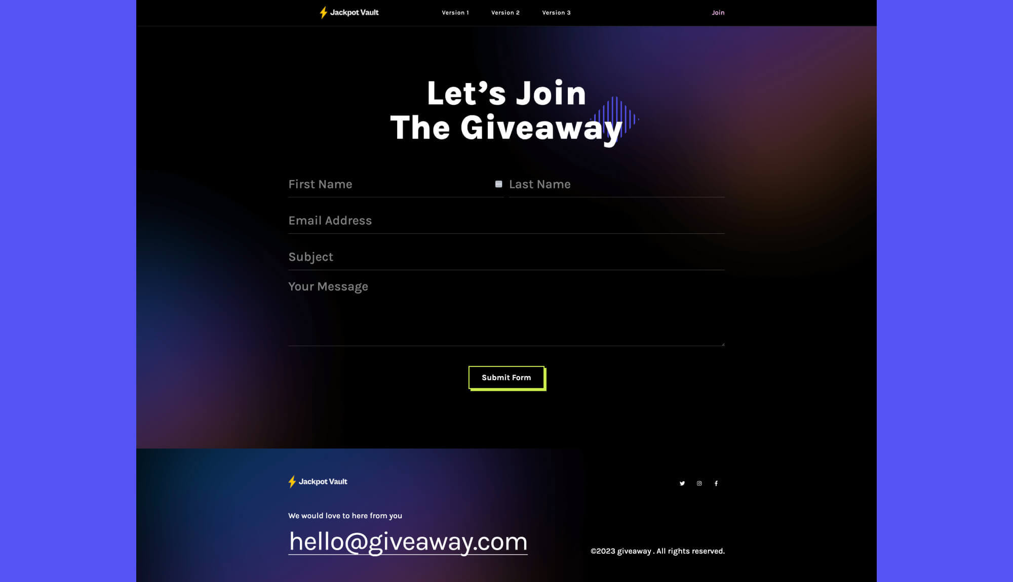 Jackpot Vault - Giveaway Page Templates Pack For Gutenberg Joining Form ...