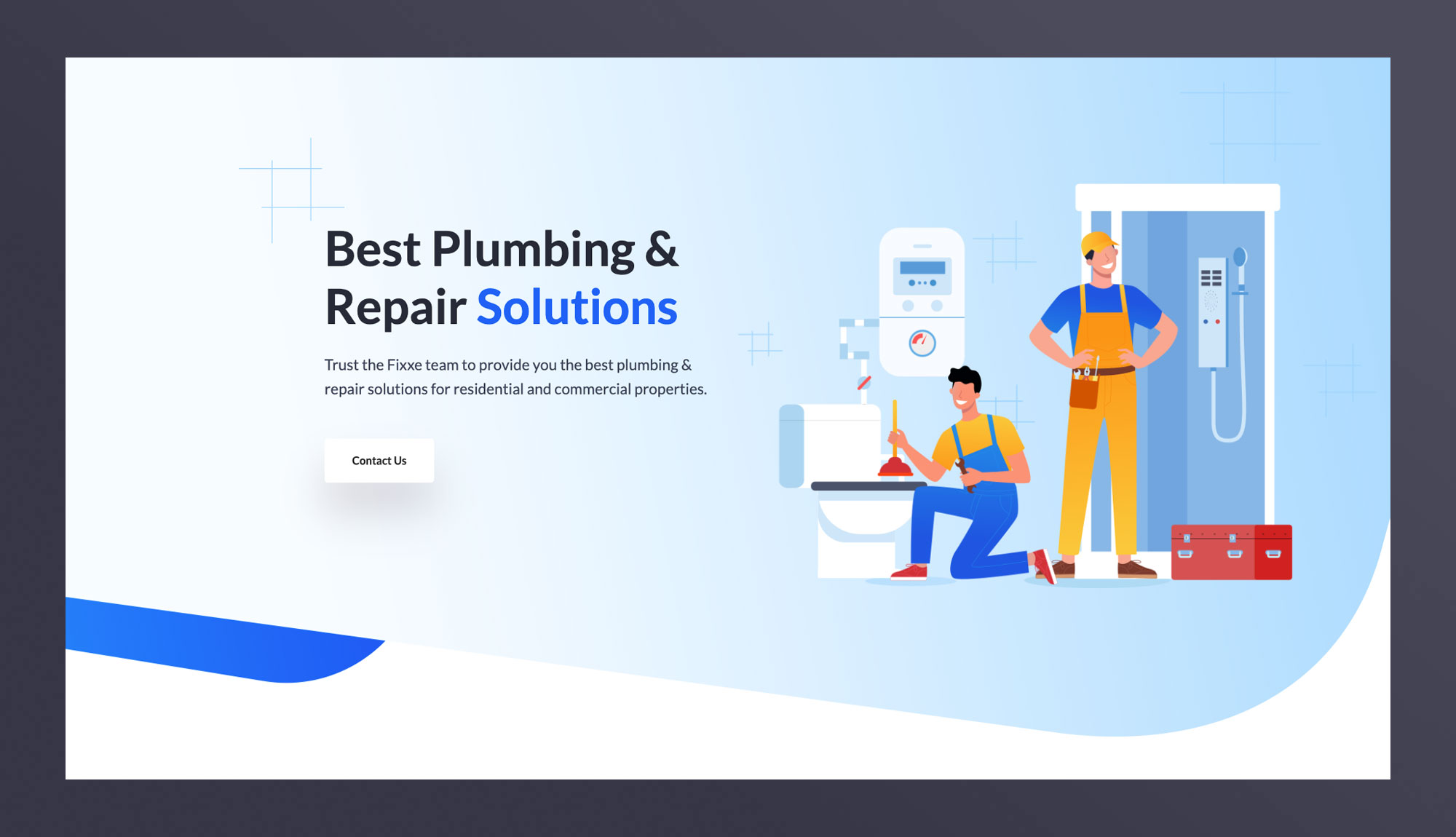 Fixxe - Plumber Website Template For Gutenberg Hero Section | Templately
