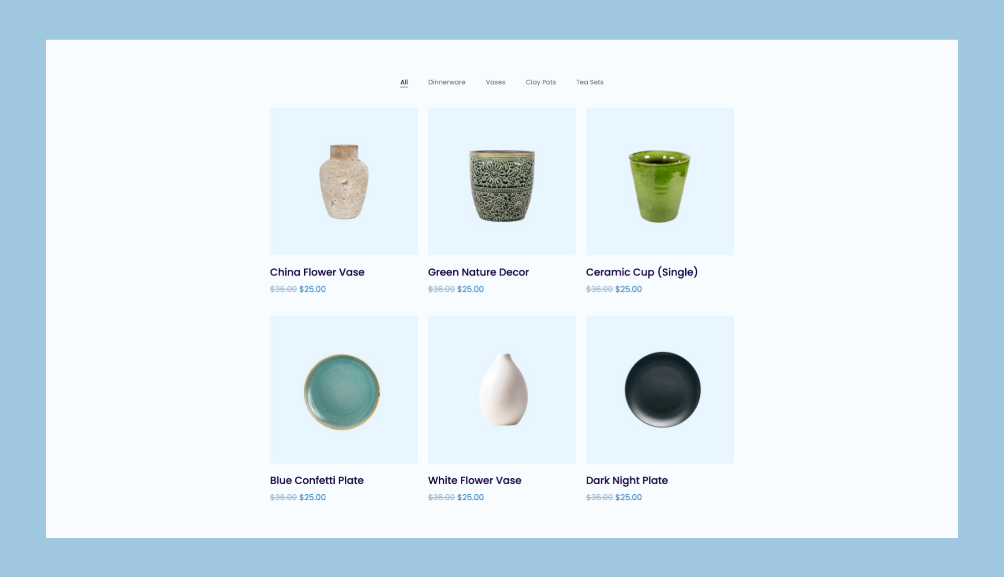 EleCeramics - Ceramic Website Template Product Section | Templately
