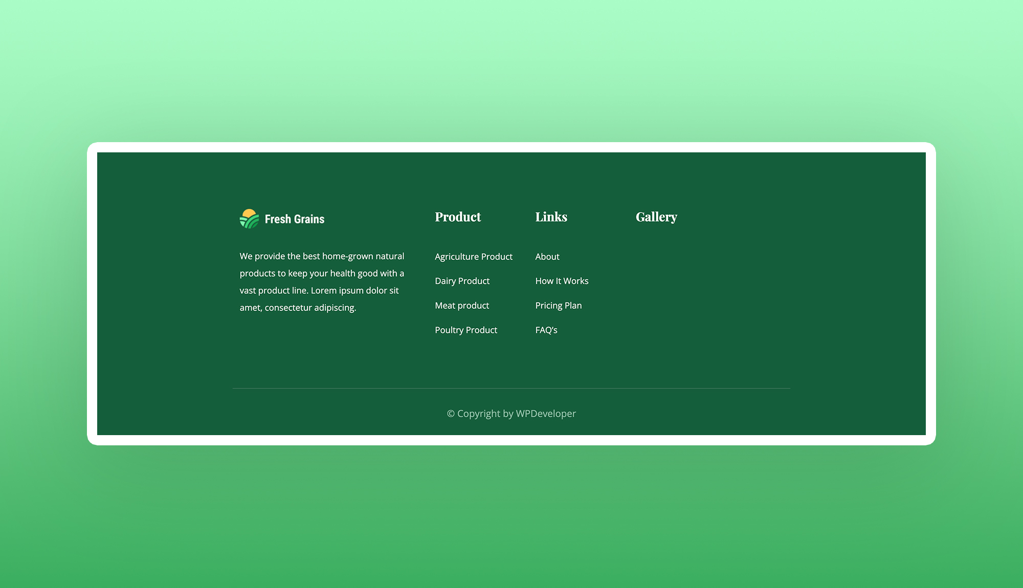 Fresh Grain - Farm Website Template For Gutenberg Footer Section ...