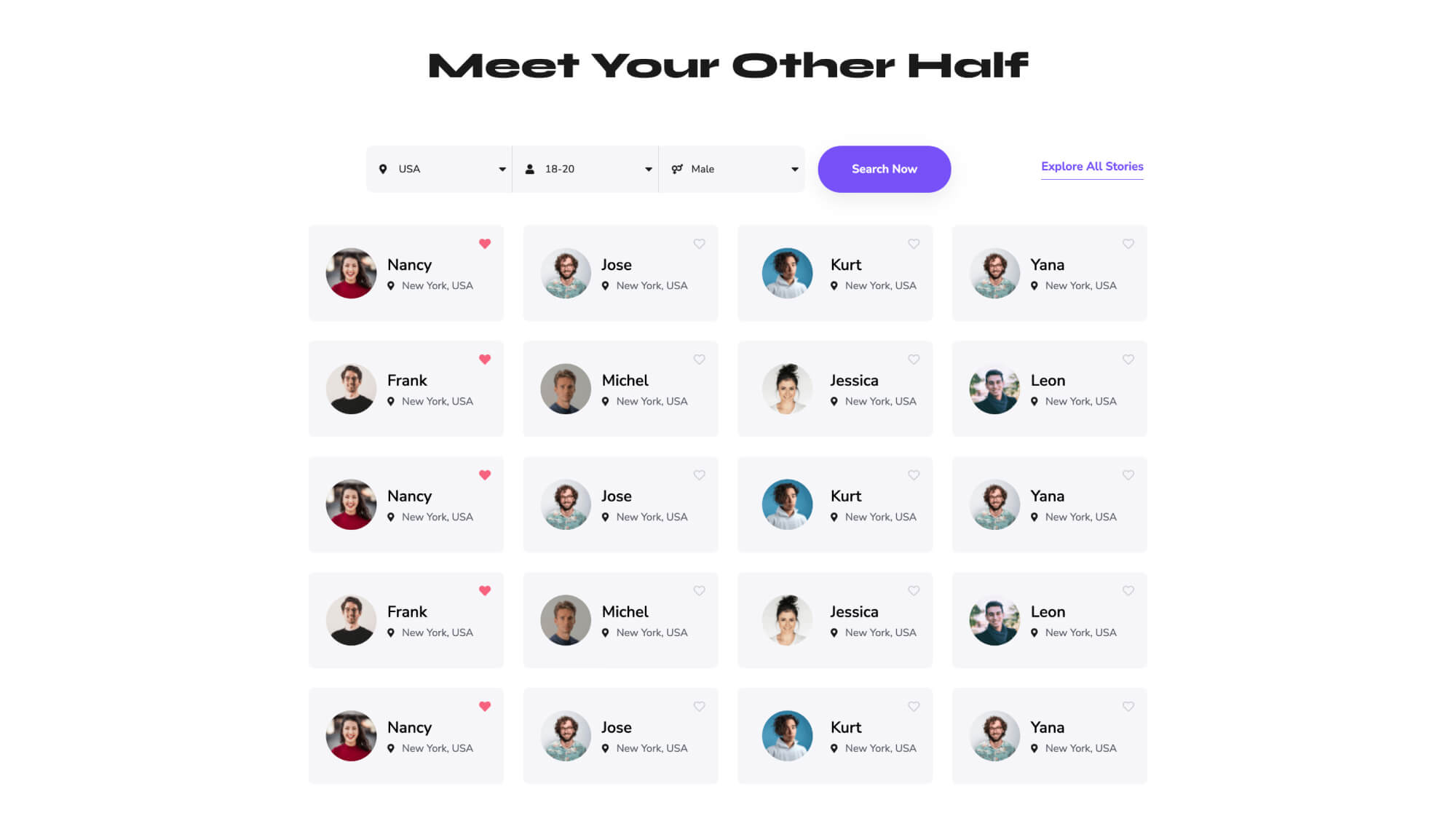 MatchMaker - Dating Website Template For Elementor Members Section ...