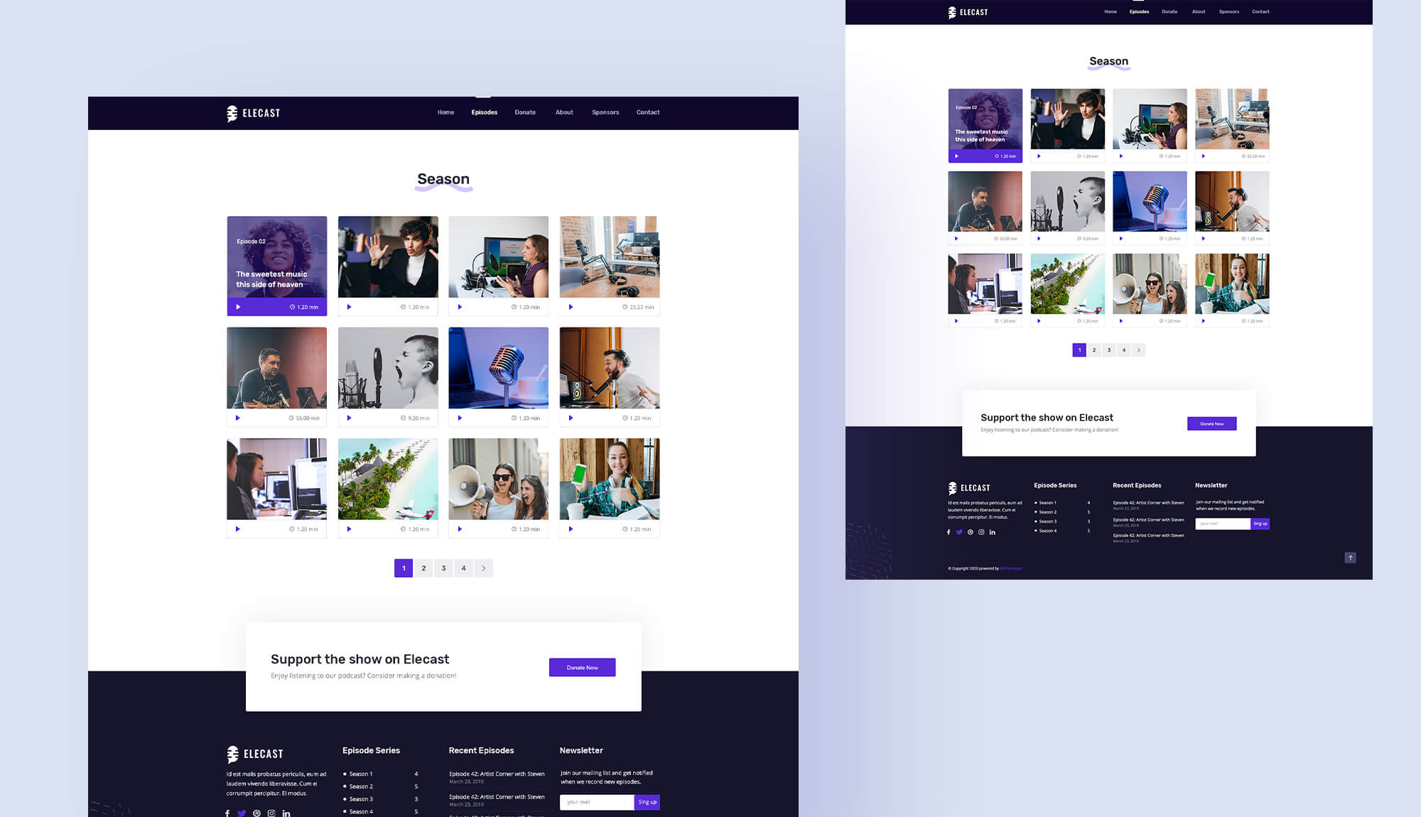 Elecast Seasons Page Templately